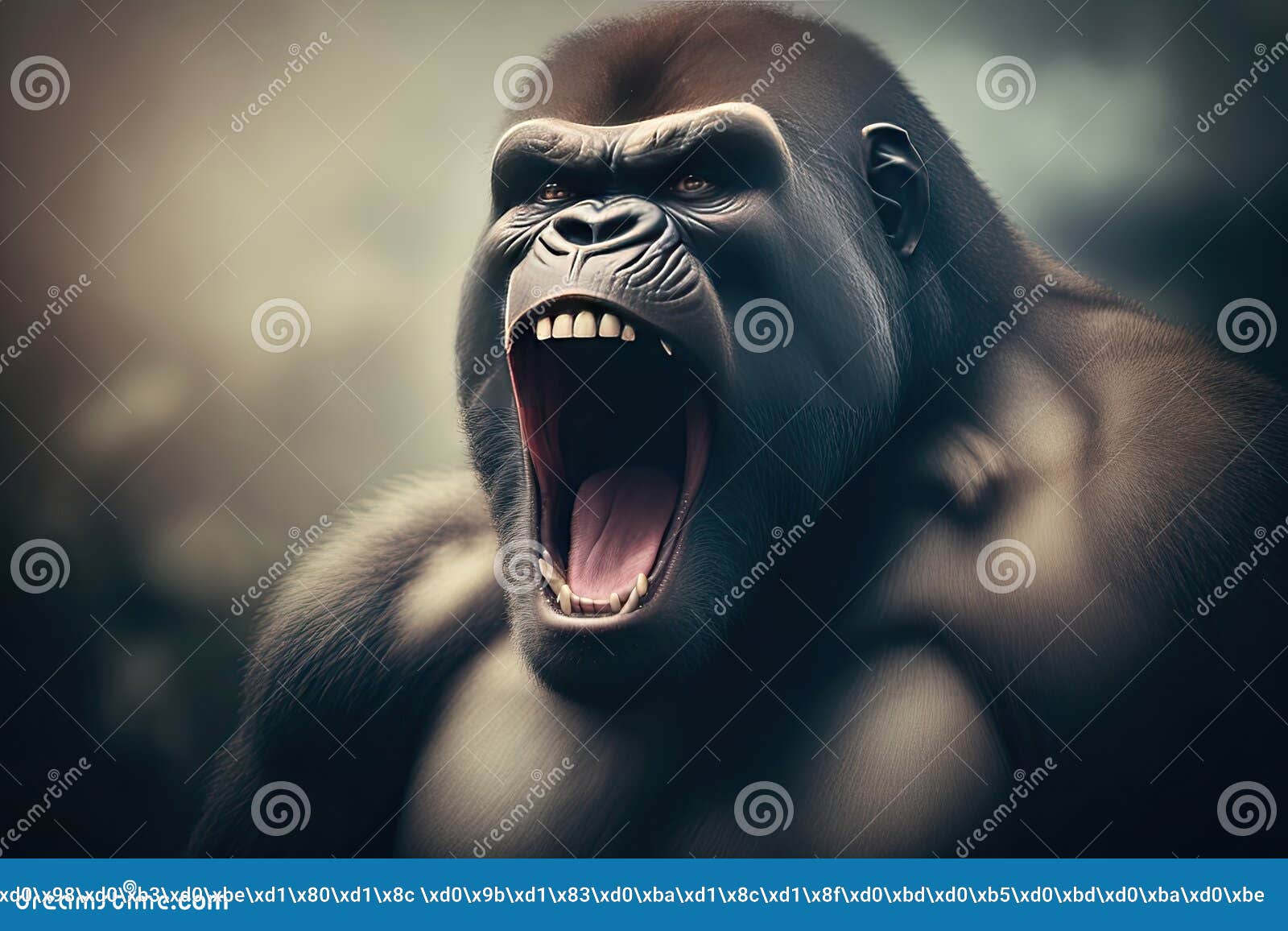 Screaming Angry Gorilla Portrait Background Stock Illustration ...