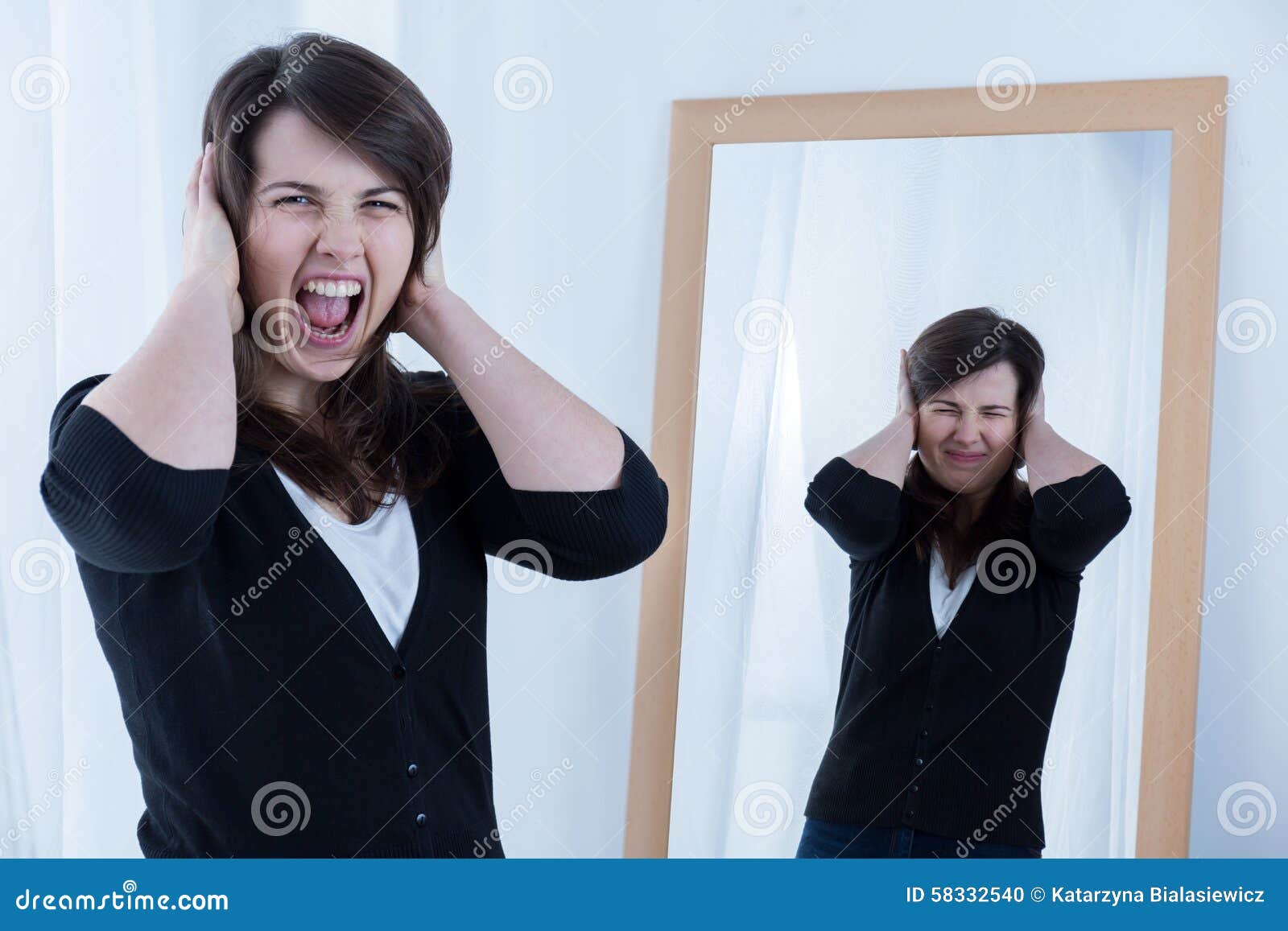 Screaming angry woman stock photo. Image of psychological - 58332540