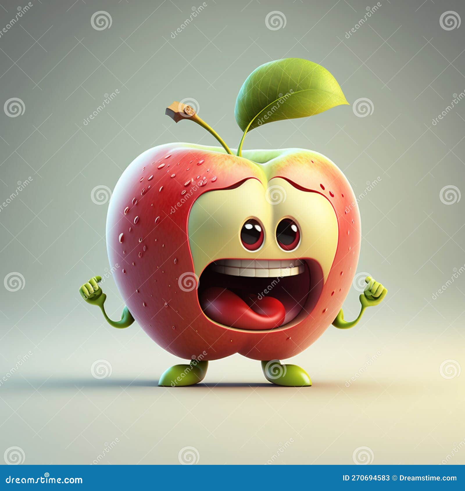 Screaming Apple Created with Generative Ai Technology Stock ...