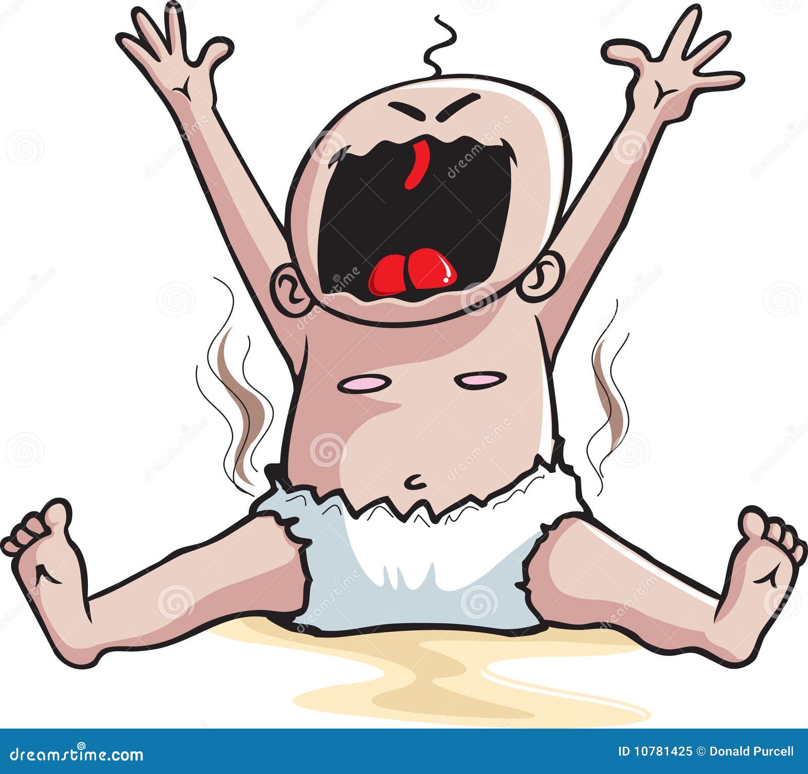 Screaming Baby stock vector. Illustration of crying, baby - 10781425