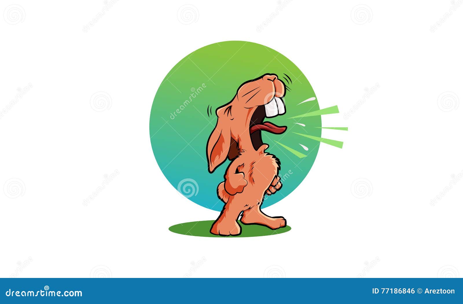 Screaming Bunny stock vector. Illustration of rabbits - 77186846