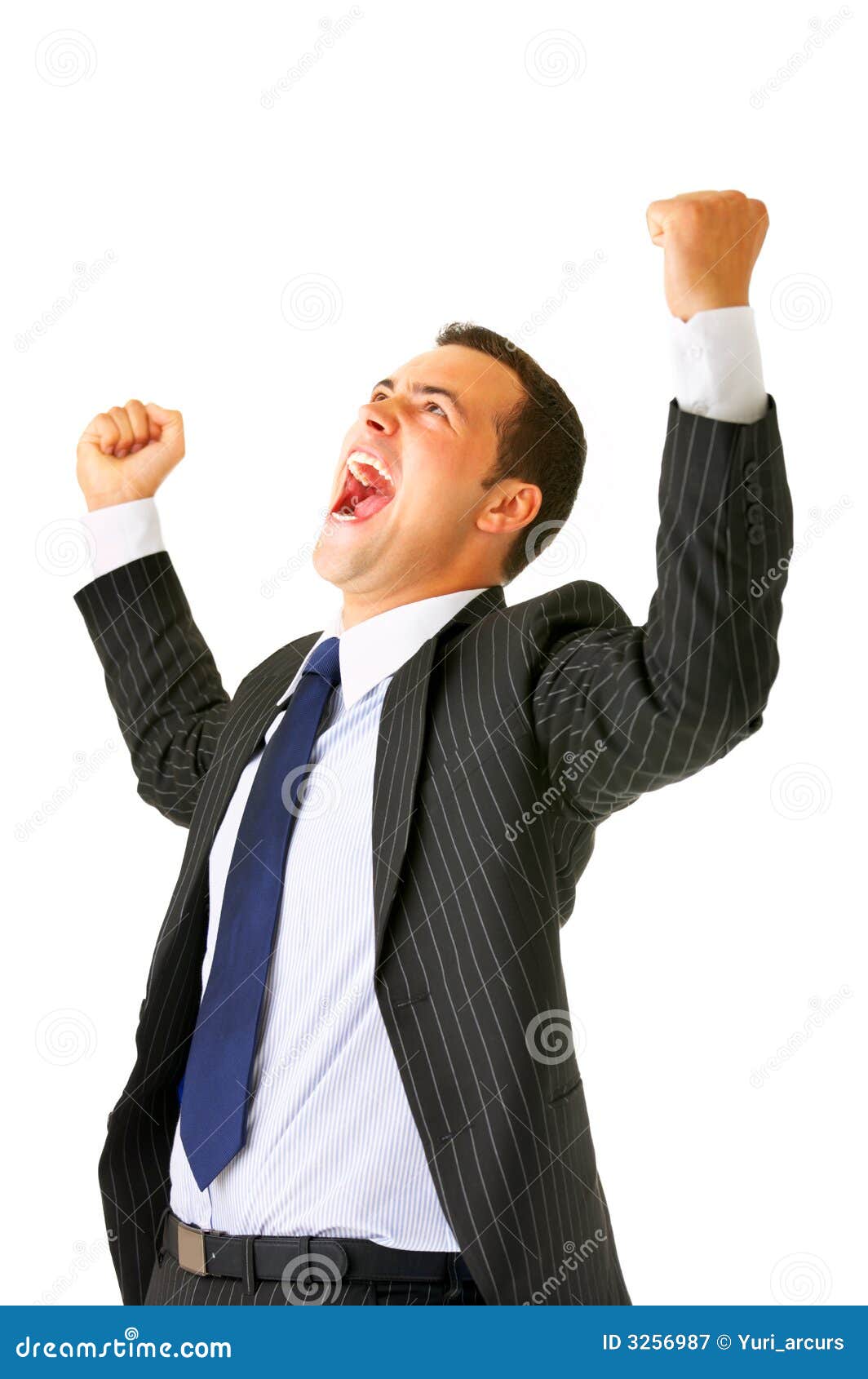 Screaming businessman stock image. Image of isolated, joyful - 3256987