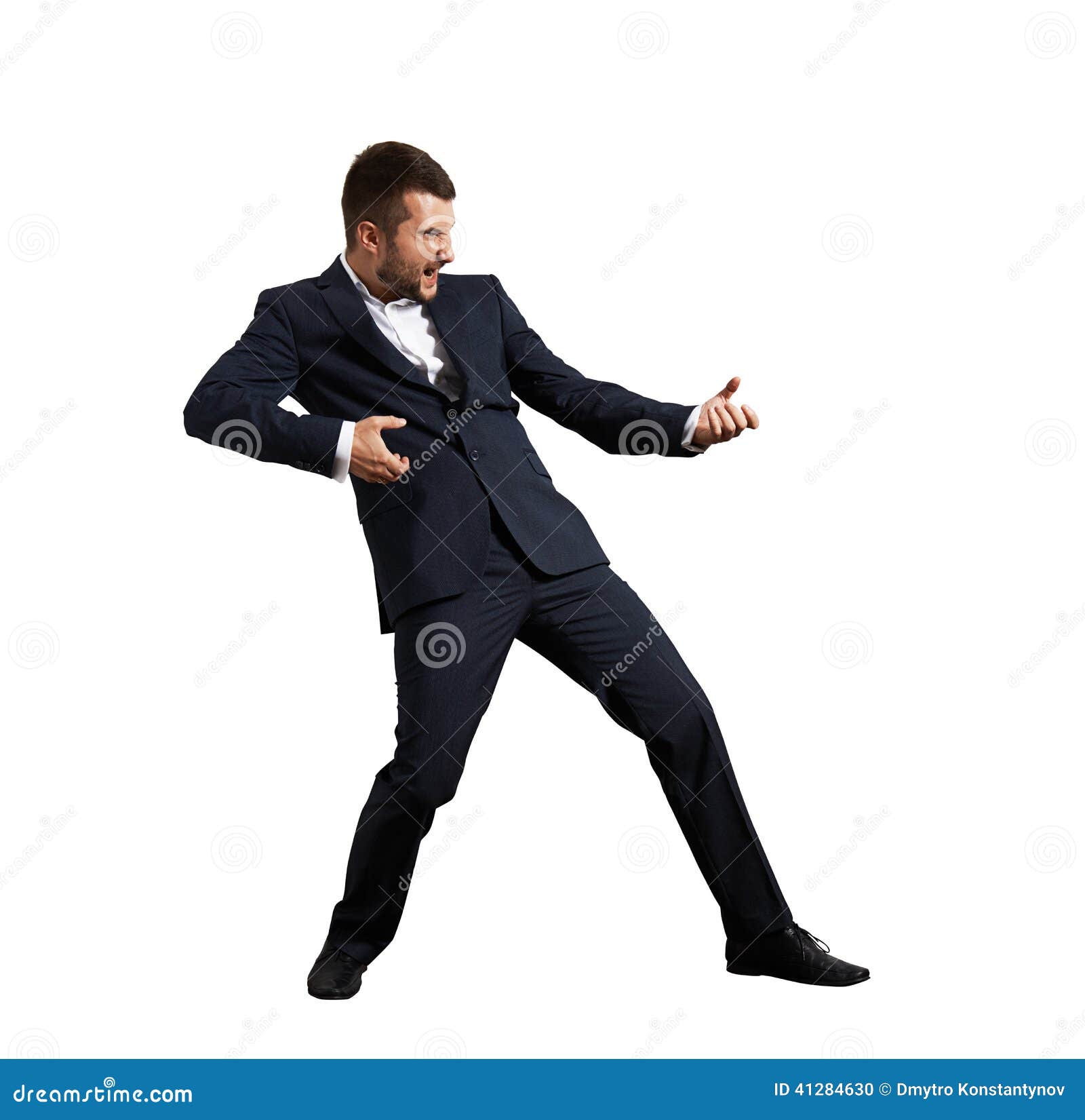 Screaming Businessman Pulling Invisible Rope Stock Photos - Free ...