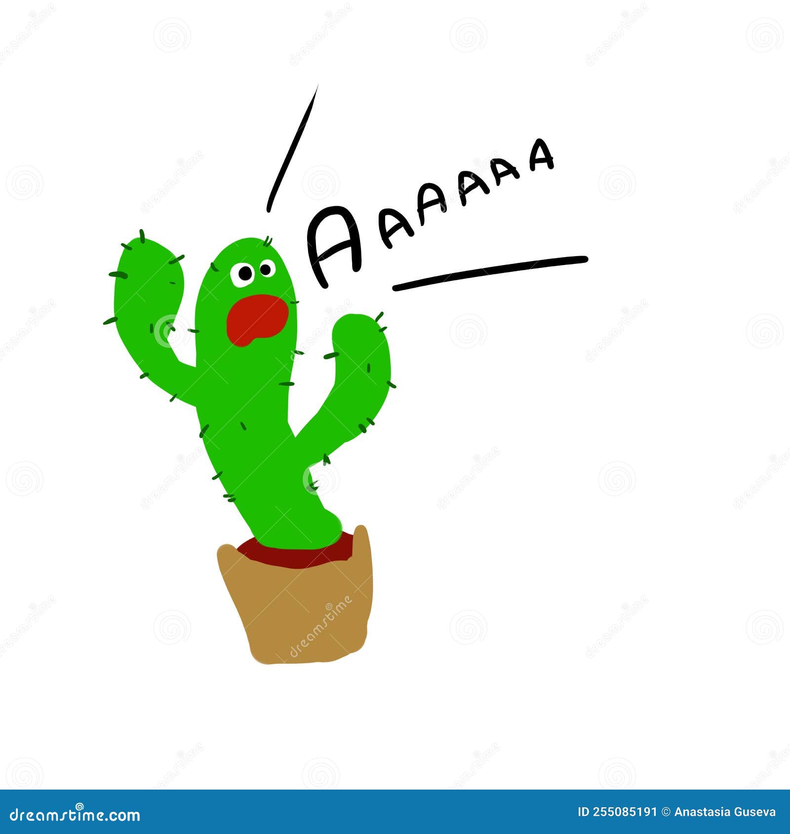 Screaming cactus Bob stock illustration. Illustration of logo - 255085191