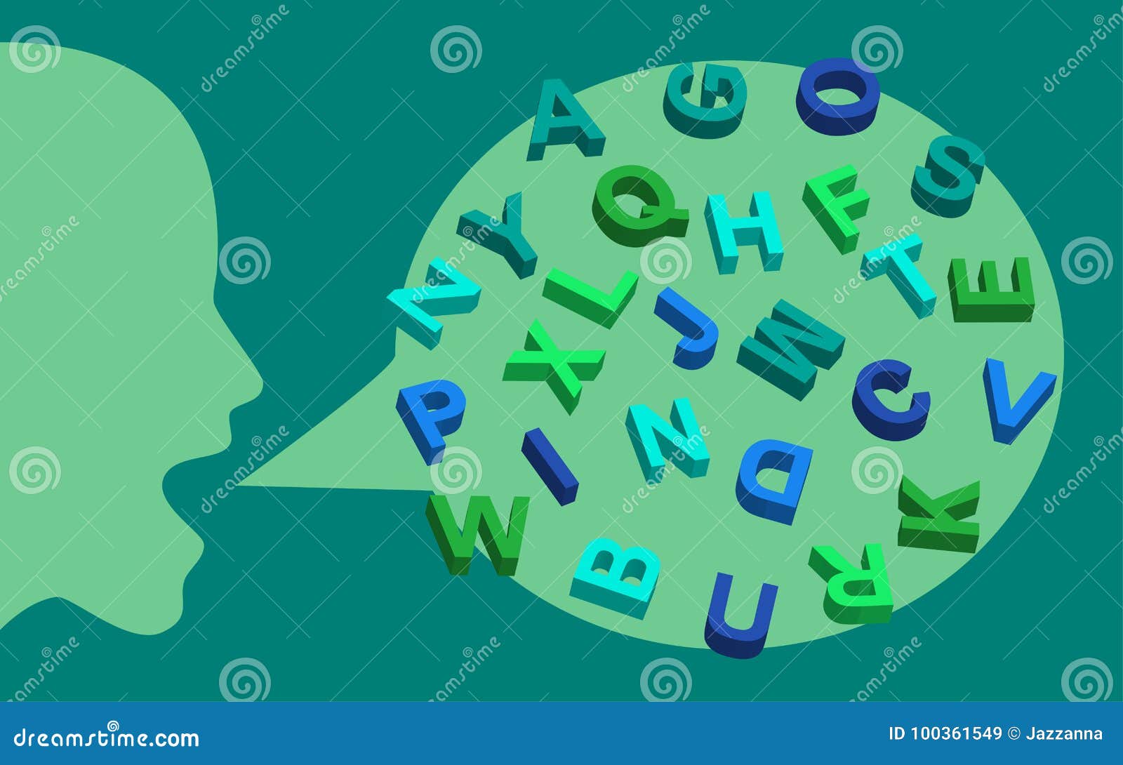 Screaming Concept with Letters Stock Vector - Illustration of shouting ...