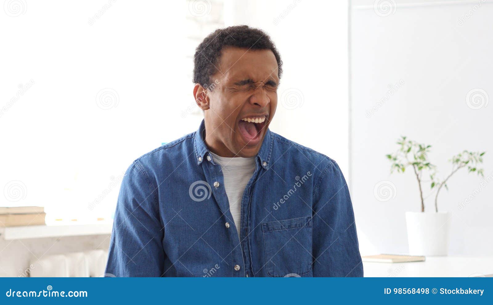 Screaming, Crazy Afro-American Man, Portrait Stock Photo - Image of ...