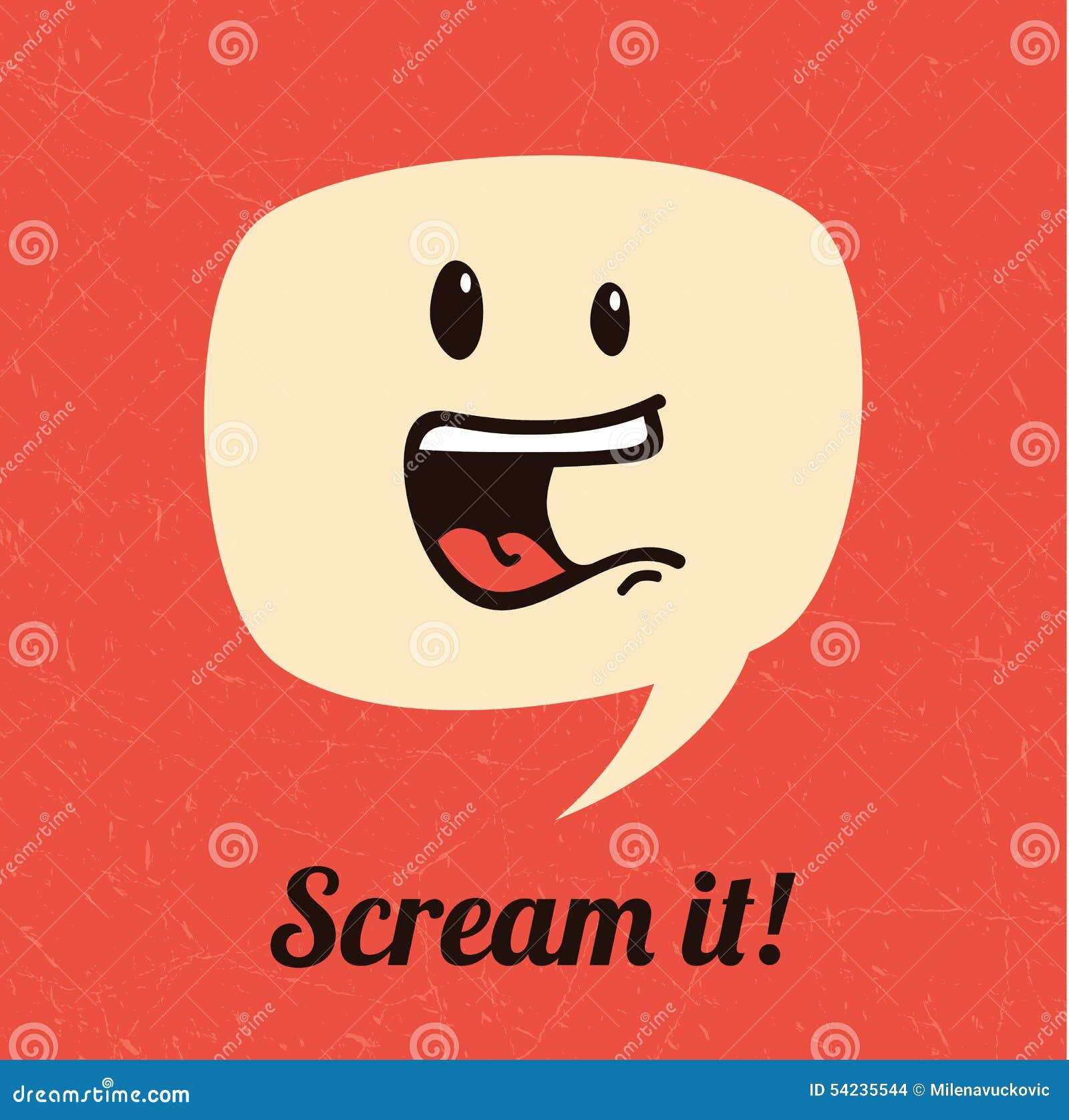 Screaming dialog bubble stock vector. Illustration of geometric - 54235544