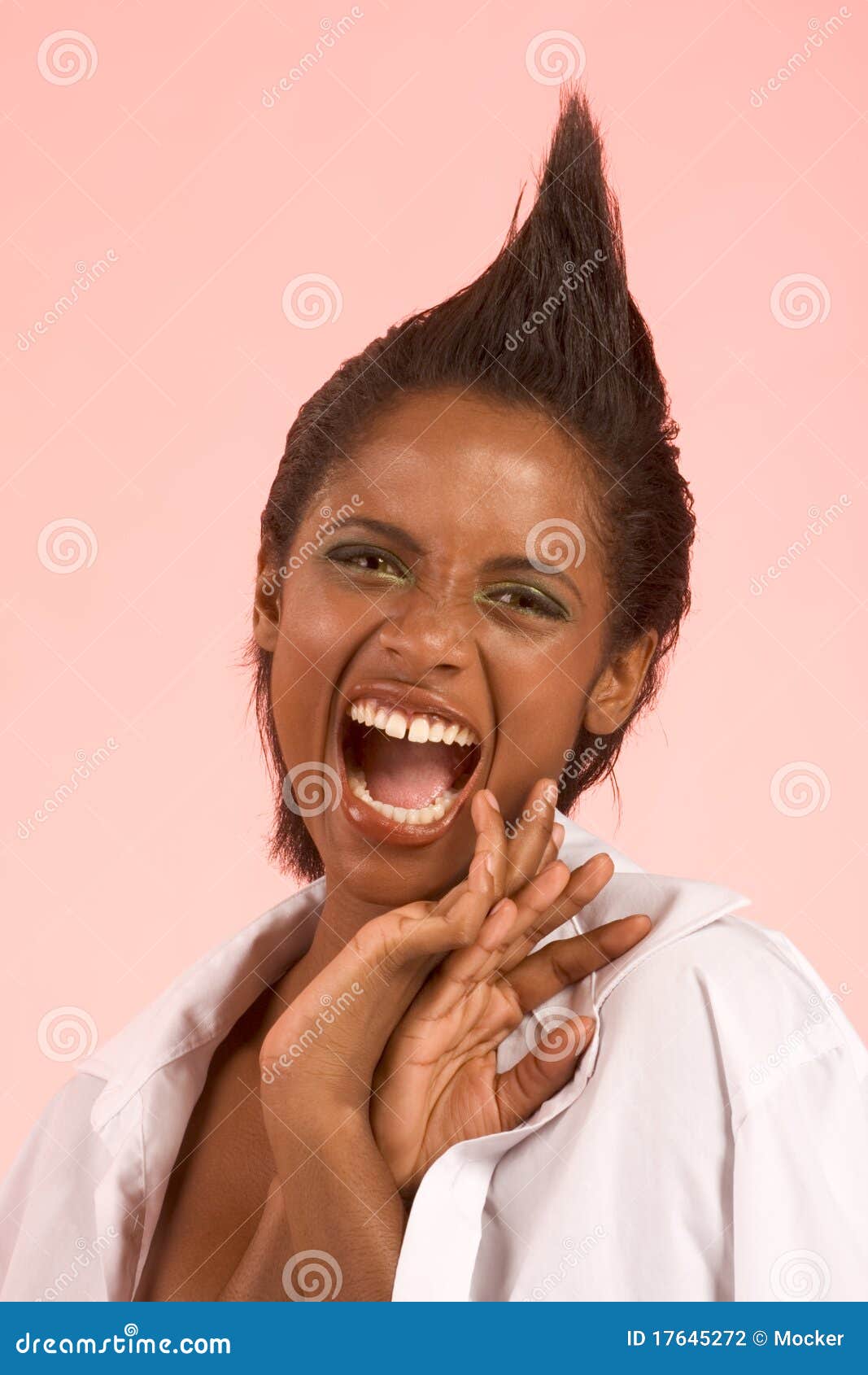 Screaming Ethnic Woman in Flirting Pose Stock Photo - Image of ...