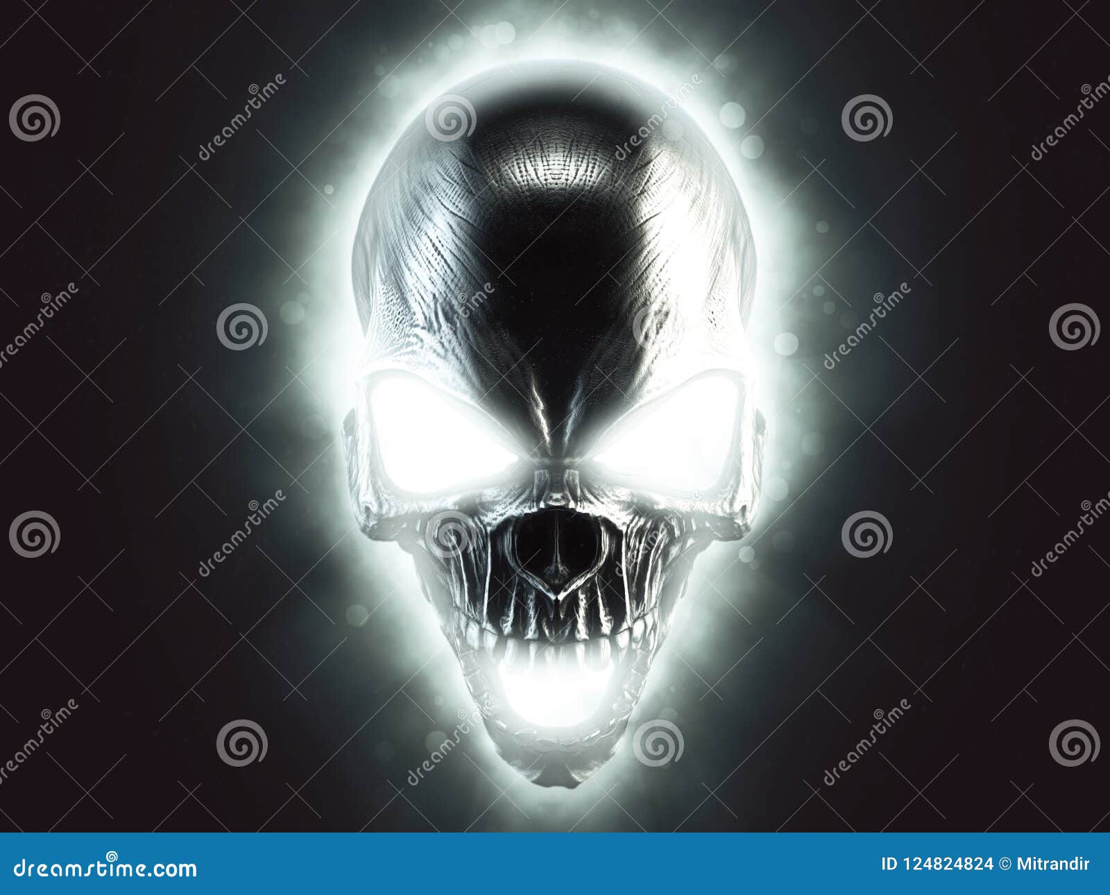 Screaming evil ghost skull stock illustration. Illustration of graphic ...