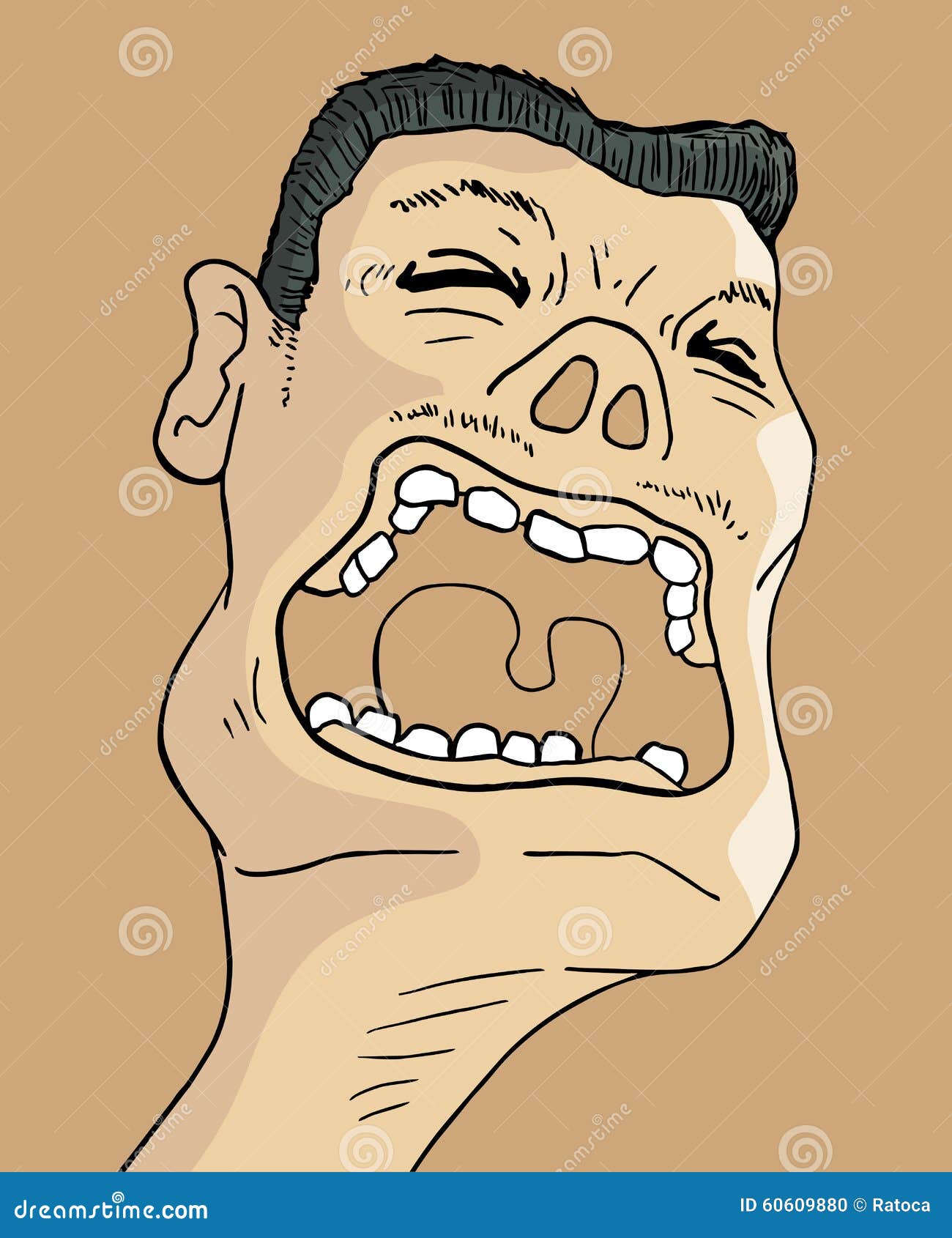 Screaming expression stock vector. Illustration of emotion - 60609880
