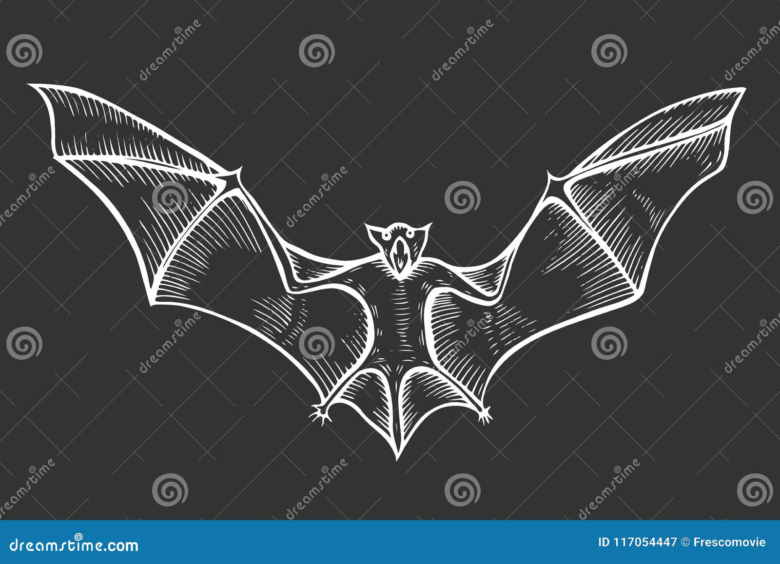 Screaming flying bat stock vector. Illustration of grunge - 117054447
