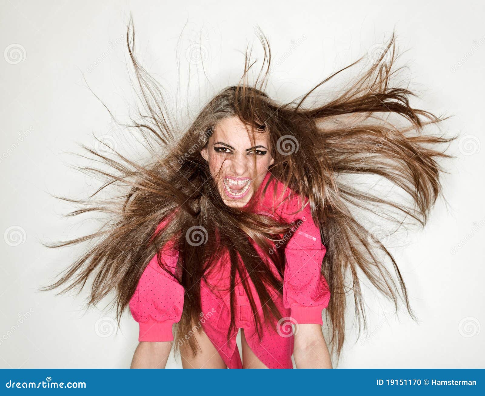 Screaming Furious Aggressive Brunette Lady Stock Photo - Image of ...