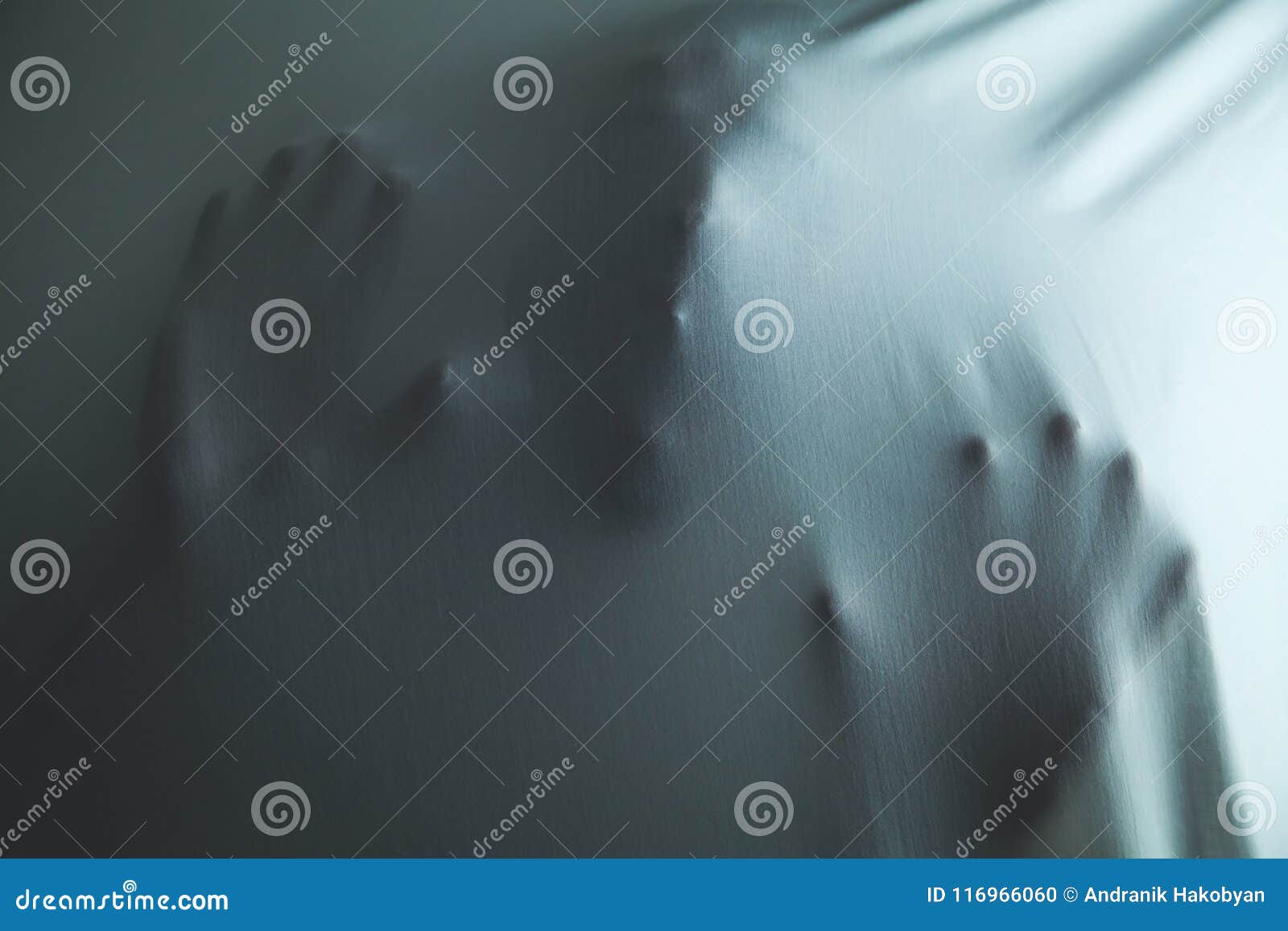 Screaming Ghost Face with Hands. Scary and Death Concept Stock Photo ...
