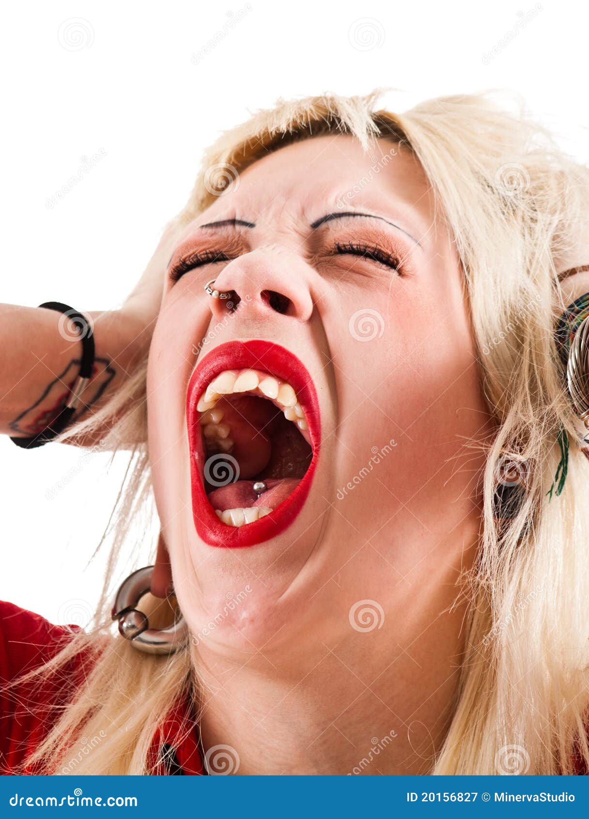 Screaming girl stock image. Image of blonde, crazy, head - 20156827
