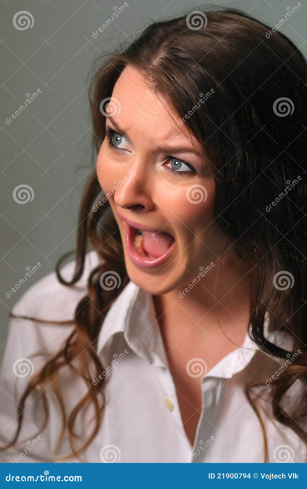 Screaming girl stock photo. Image of makeup, lips, female - 21900794