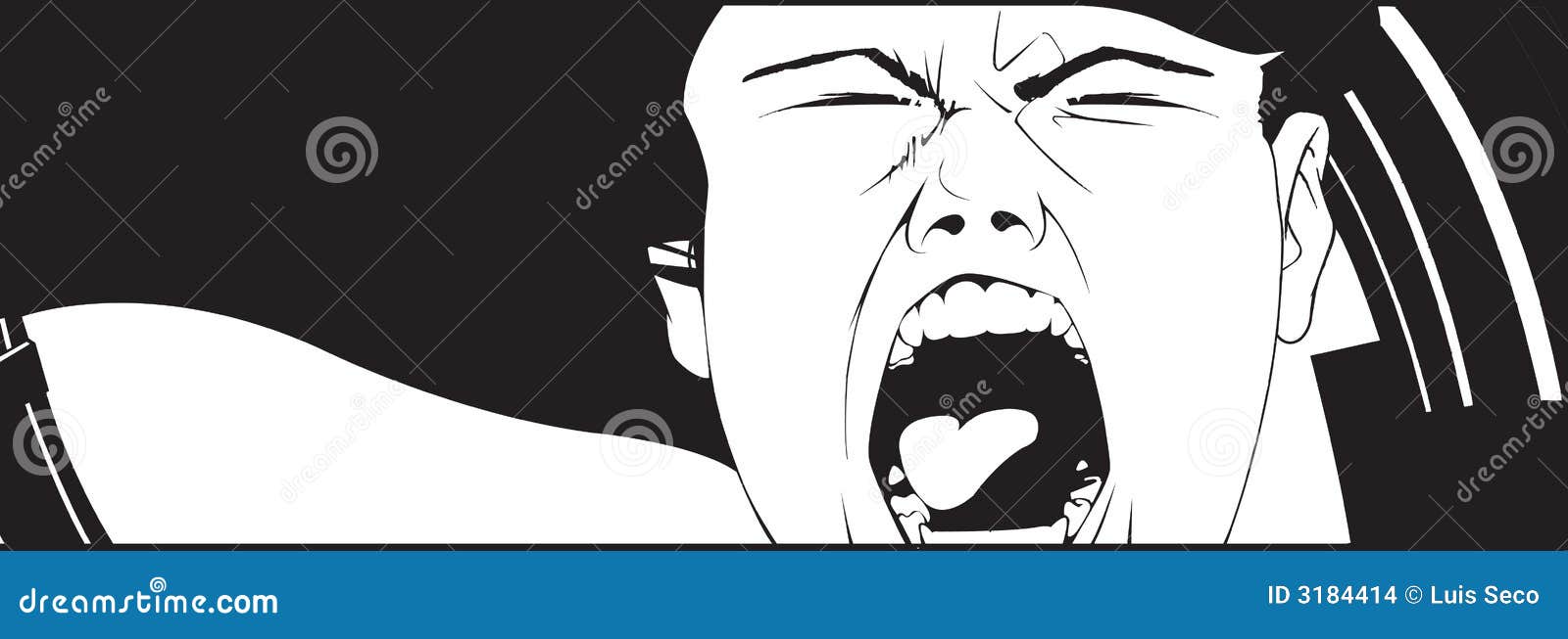 Screaming girl stock vector. Illustration of call, emotion - 3184414