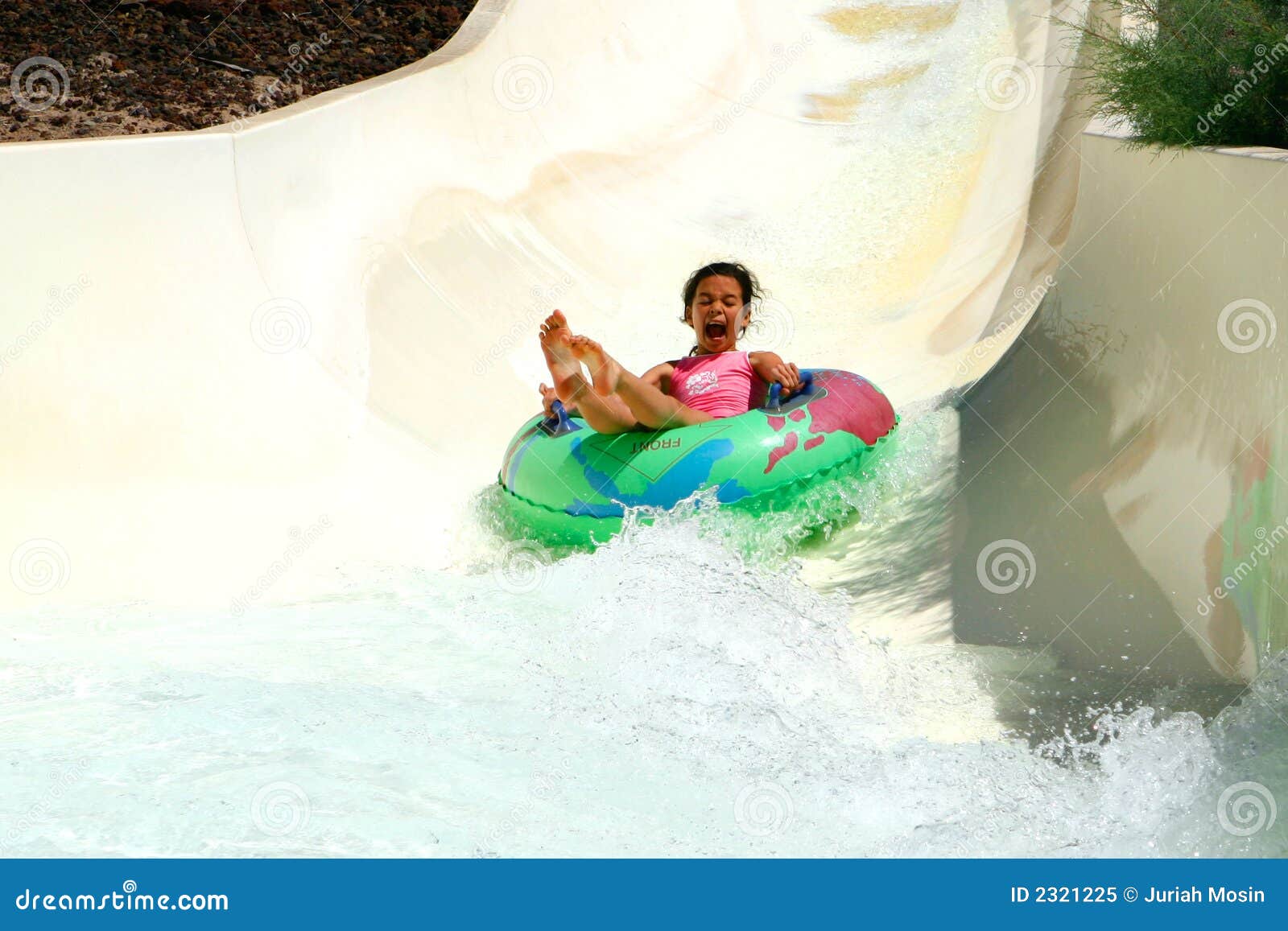 Screaming Girl Down the Slide Stock Image - Image of growing, female ...