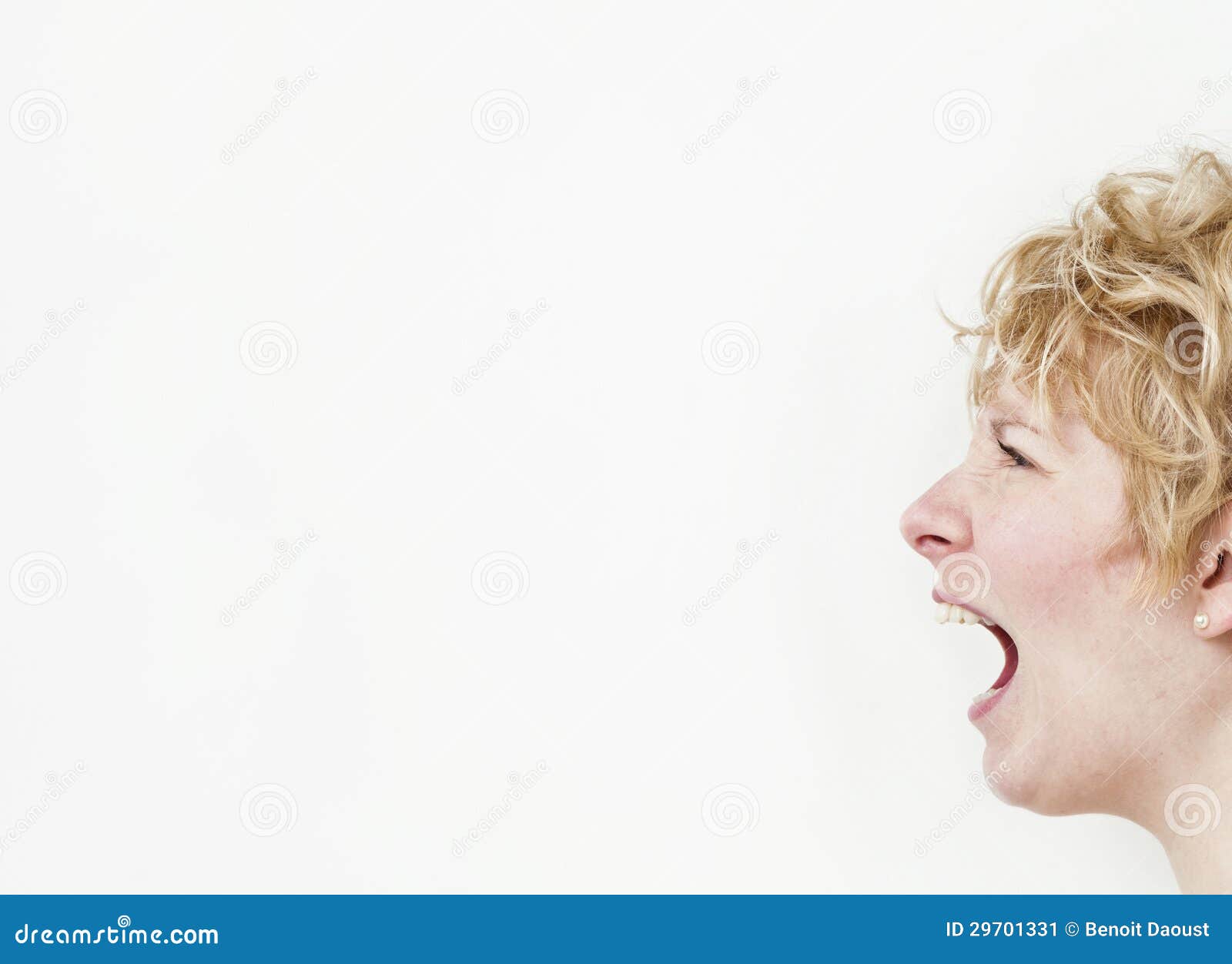 Screaming girl (profile) stock image. Image of person - 29701331