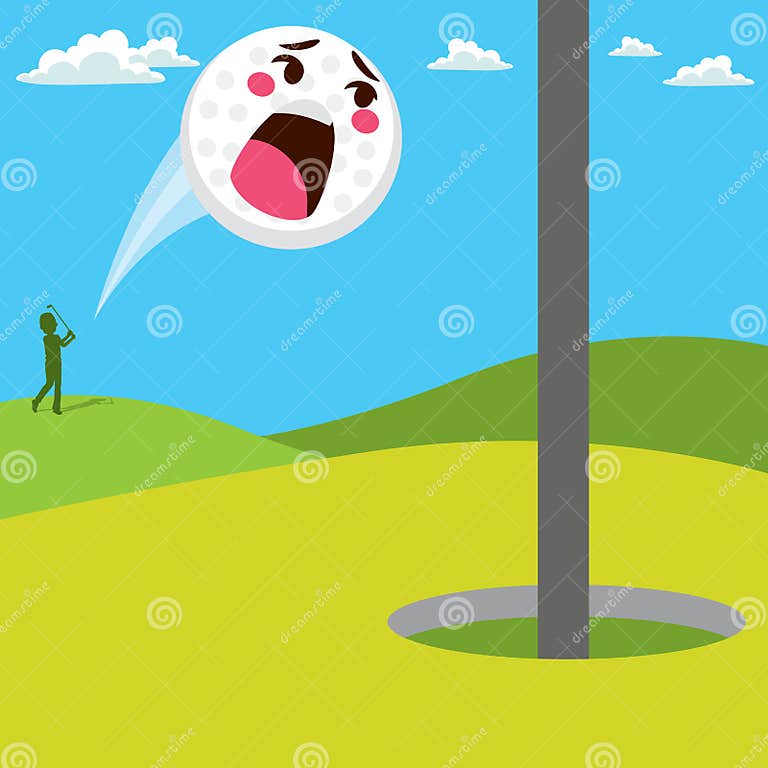 Screaming Golf Ball stock vector. Illustration of scared - 89090678