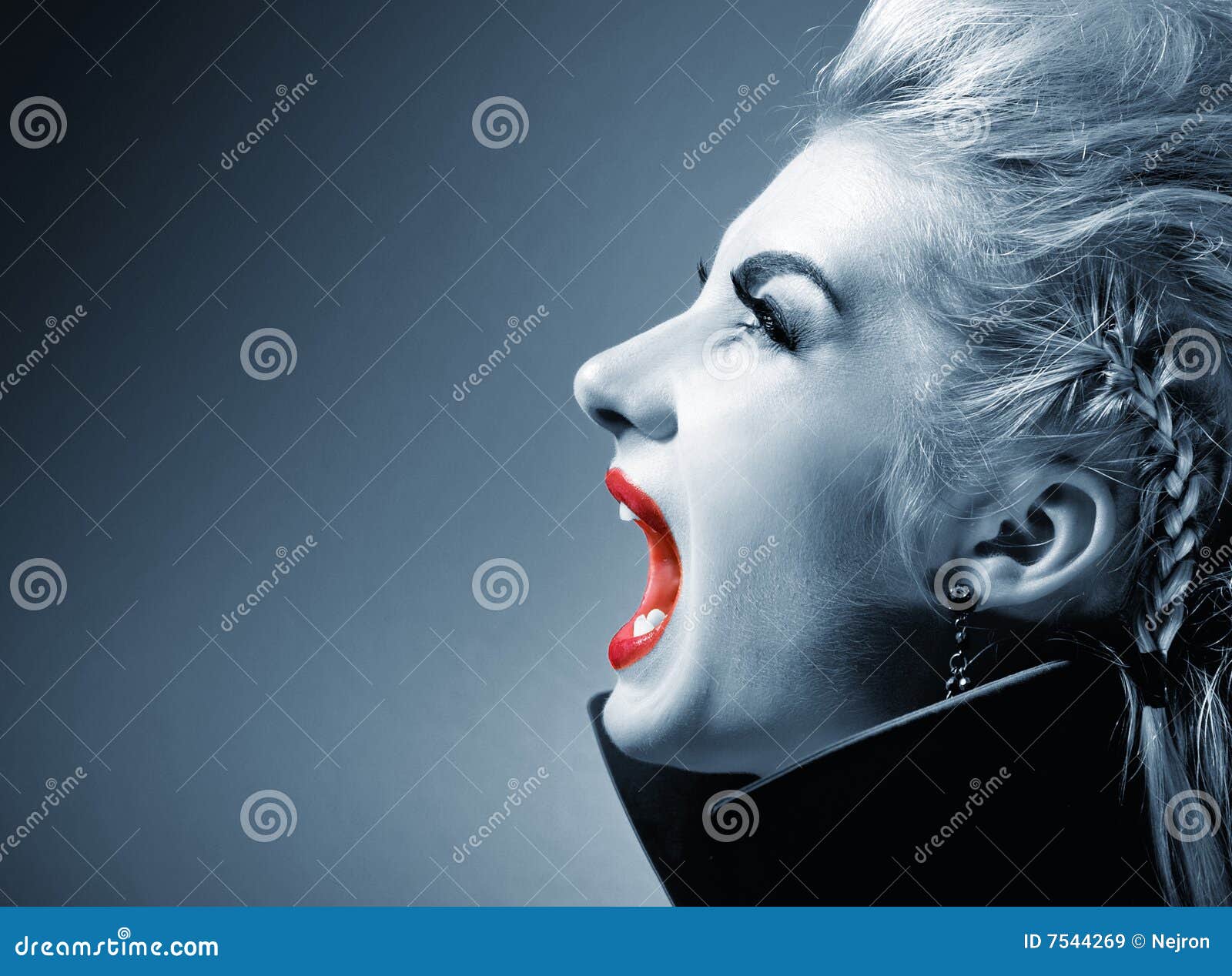 Screaming gothic woman stock image. Image of hair, beautiful - 7544269