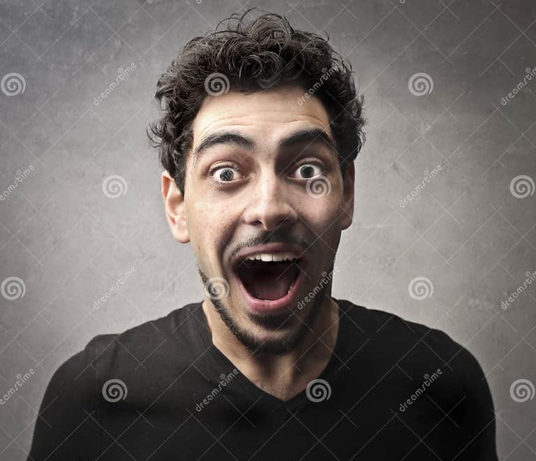 Screaming Guy stock photo. Image of stupor, wonder, happy - 27872056