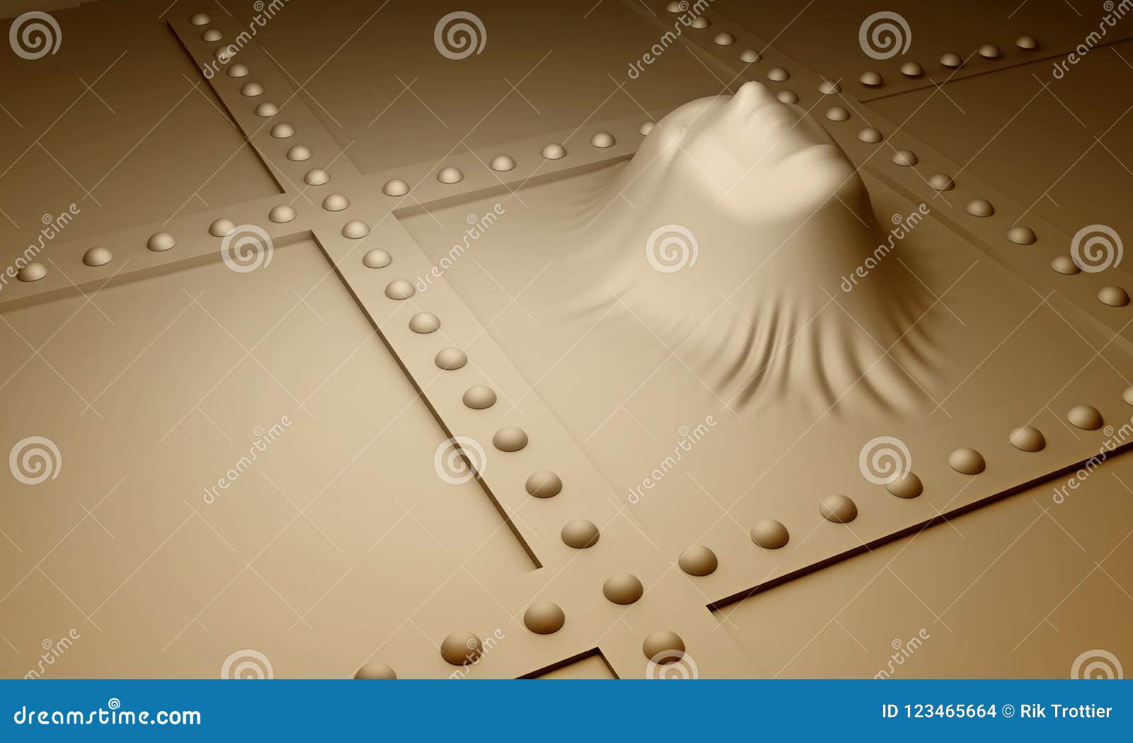 Screaming head in metal stock illustration. Illustration of action ...