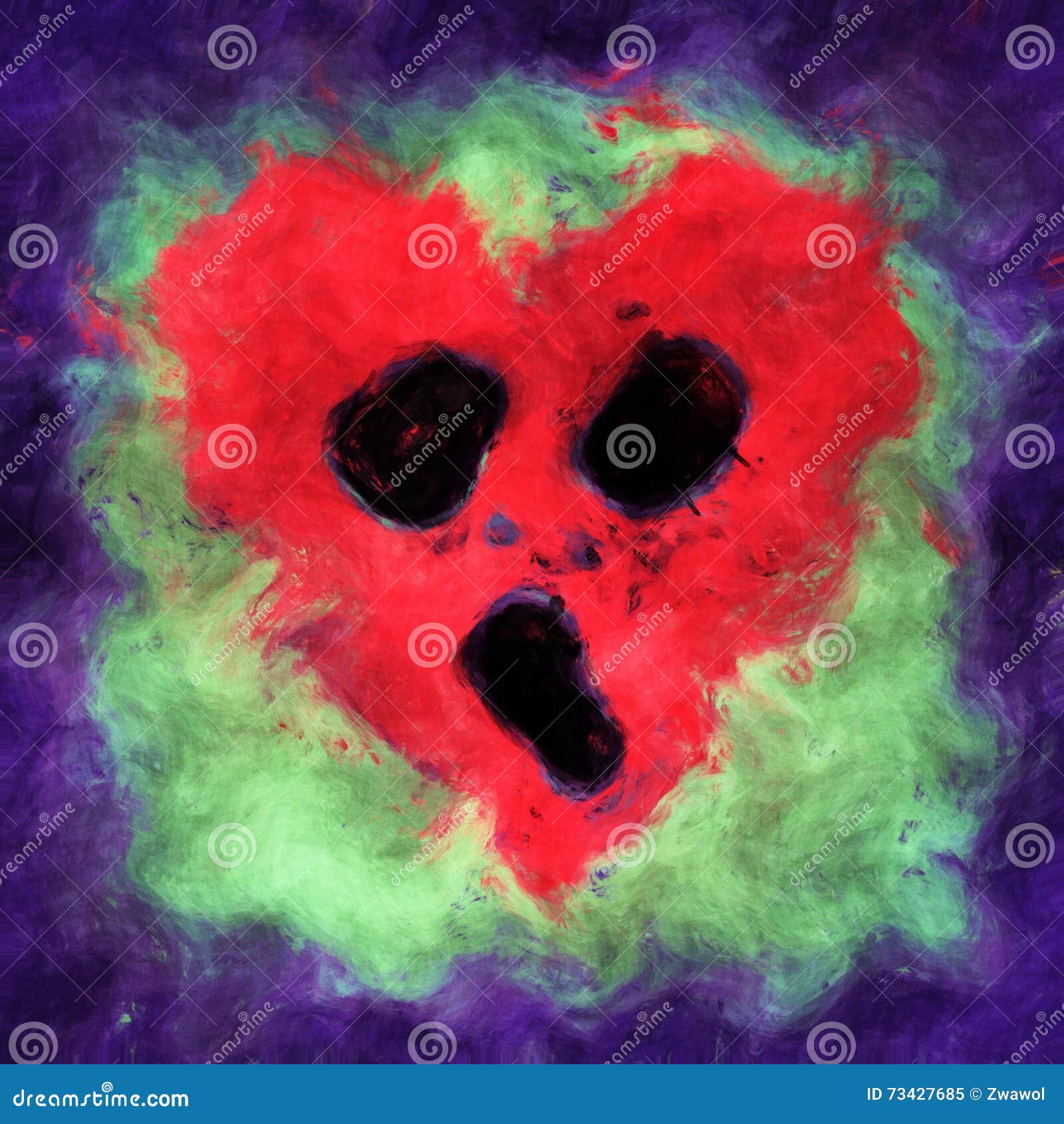 Screaming heart stock illustration. Illustration of heart - 73427685