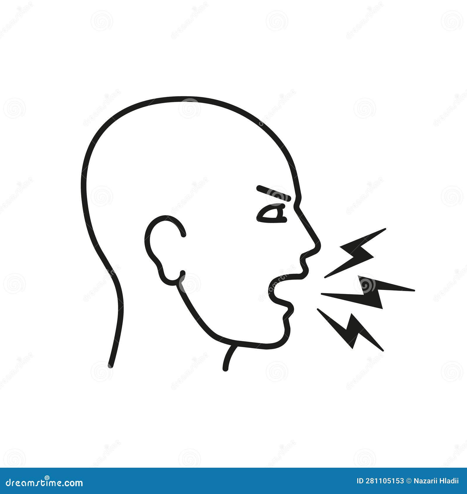 Screaming Man Icon, Stick Figure Pictogram Vector Illustration ...