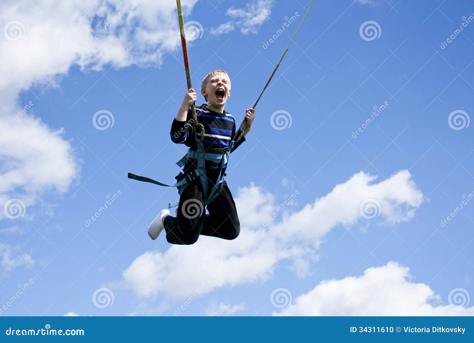 Screaming Jumping Boy stock photo. Image of child, sunlight - 34311610