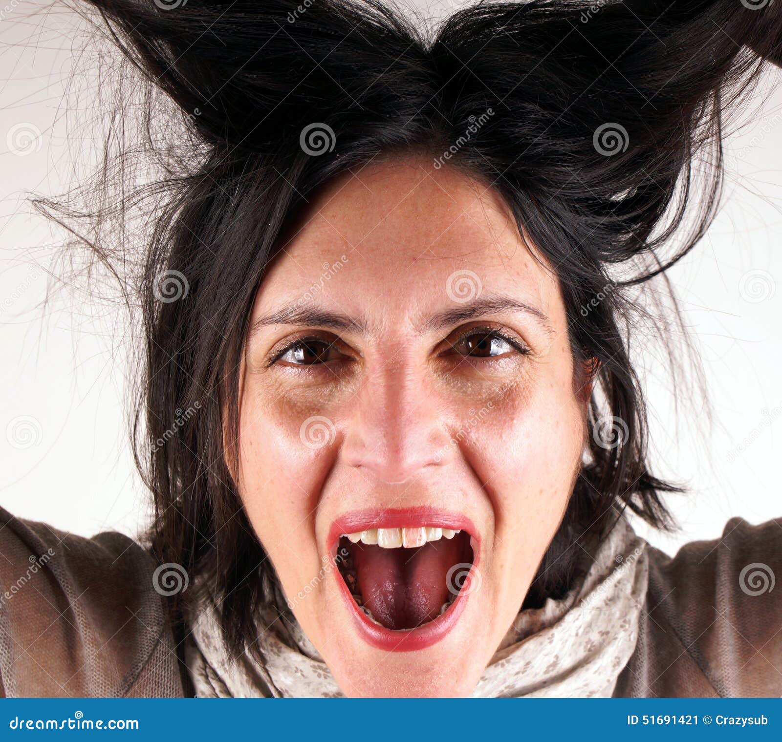 Screaming lady stock image. Image of screaming, crazy - 51691421