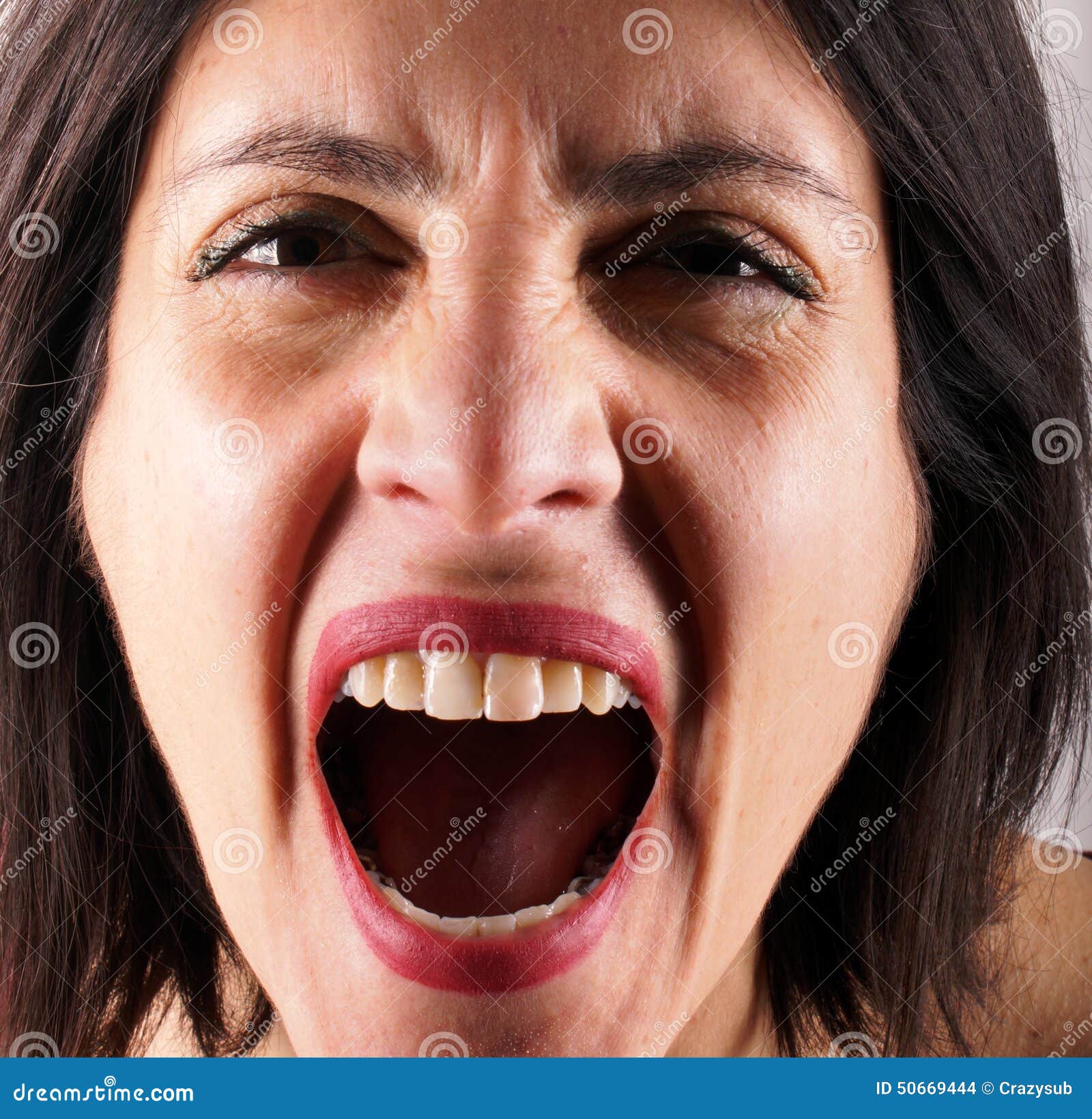 Screaming lady stock photo. Image of funny, head, portrait - 50669444