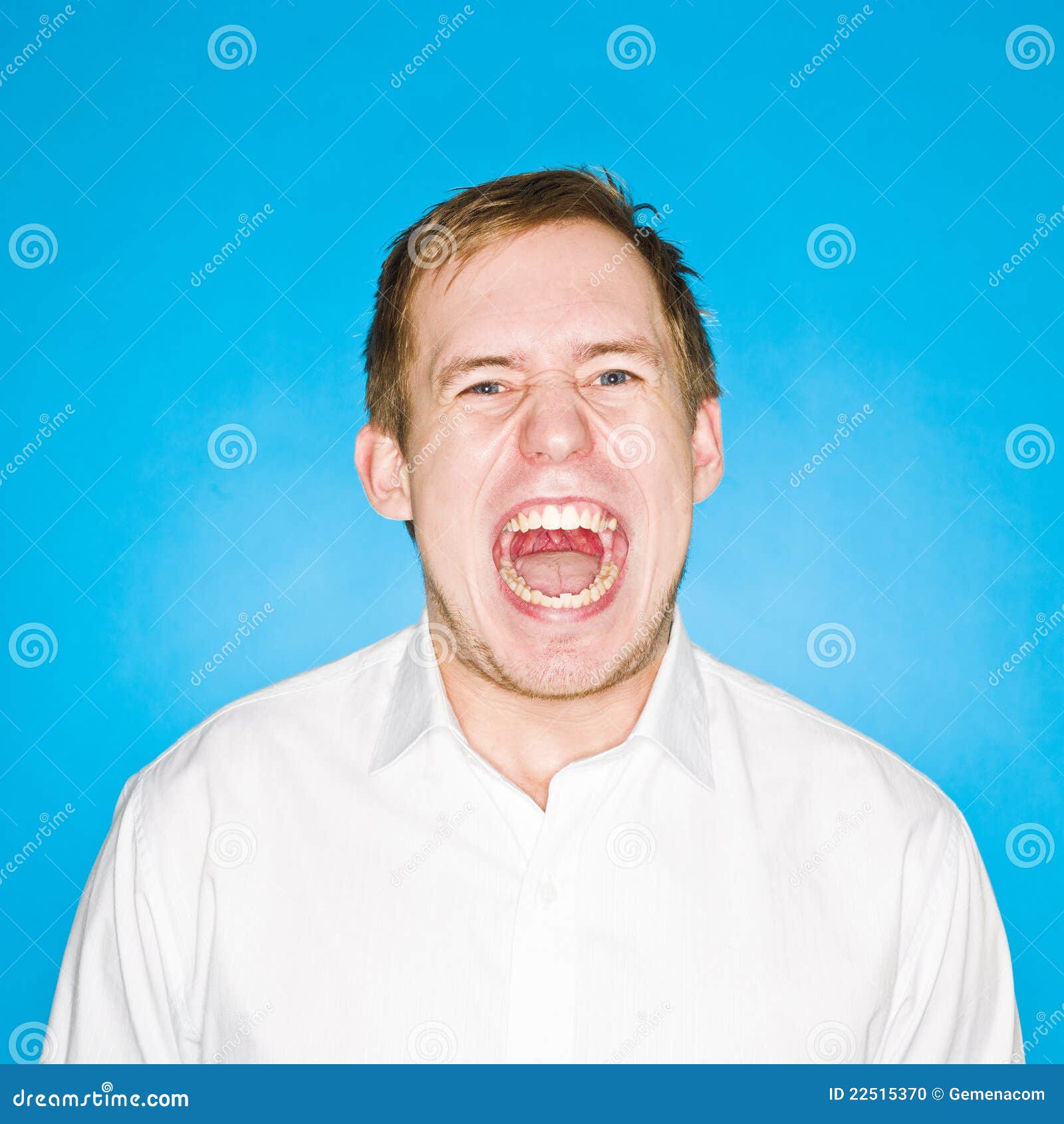Screaming man stock photo. Image of portrait, turquoise - 22515370