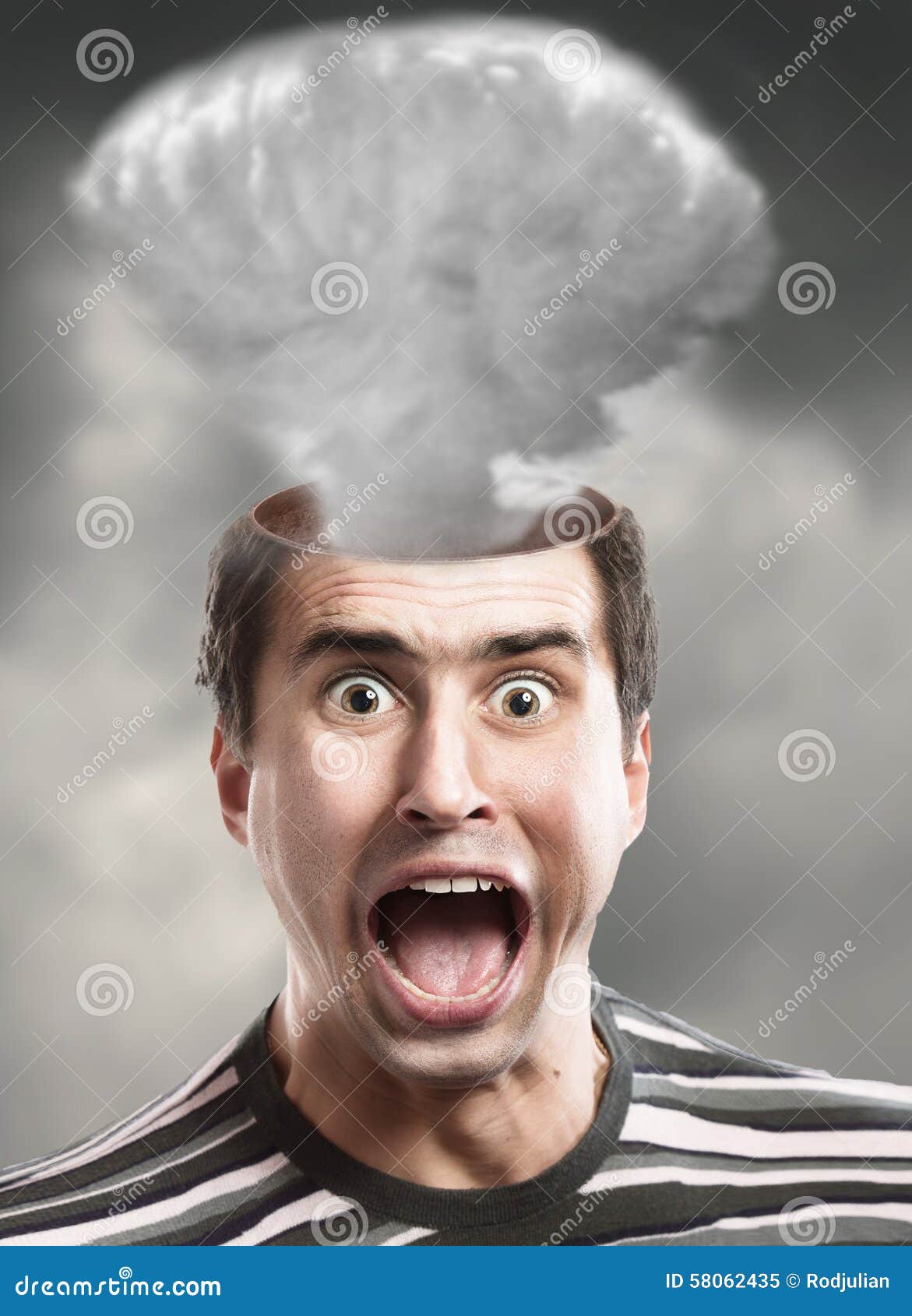 Screaming man stock image. Image of mouth, portrait, brain - 58062435