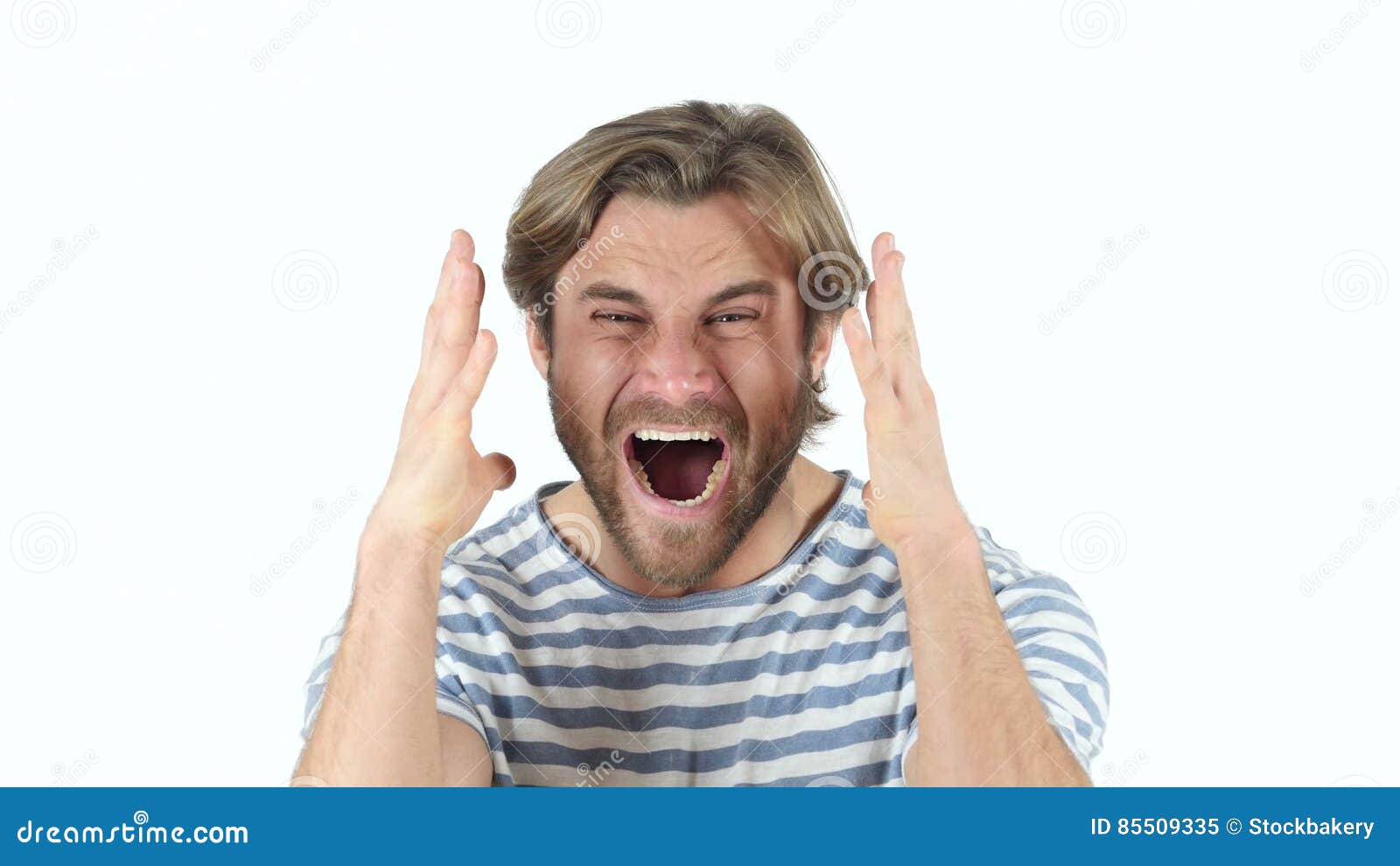 Screaming Man Going Crazy stock video. Video of aged - 85509335