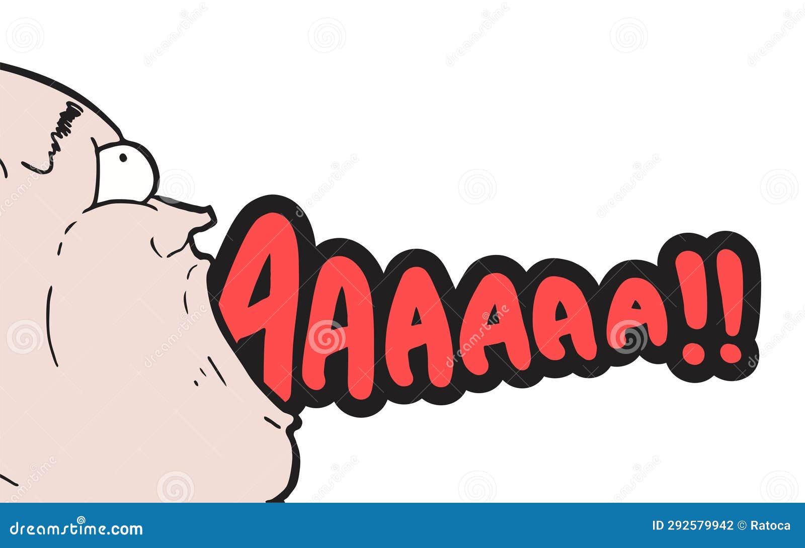 Screaming man head draw stock vector. Illustration of adult - 292579942