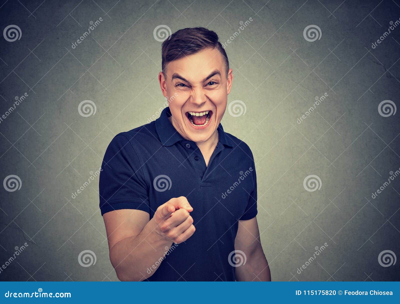 Screaming Man Pointing at Camera Accusingly Stock Photo - Image of ...