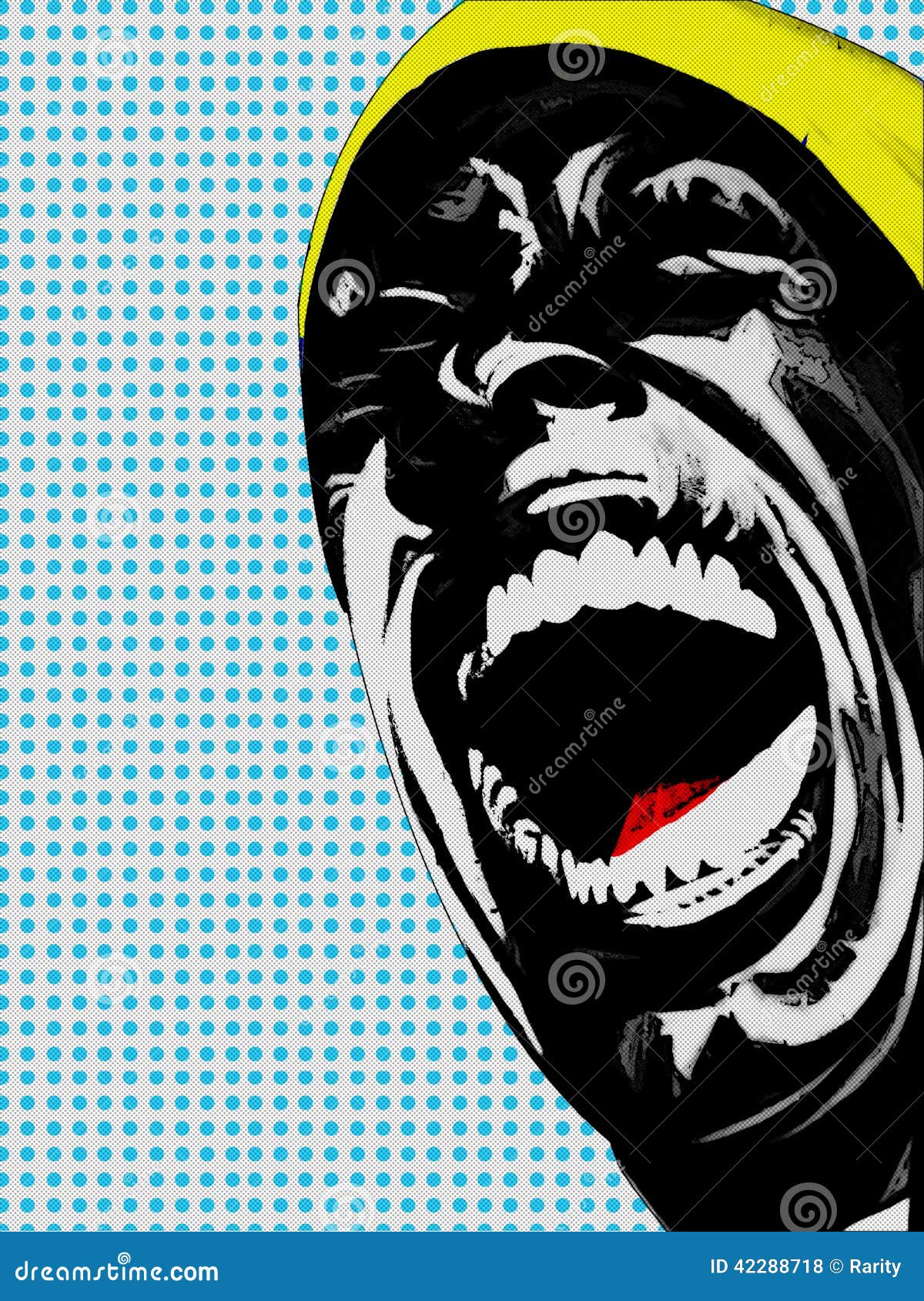 Screaming man pop art stock illustration. Illustration of urban - 42288718