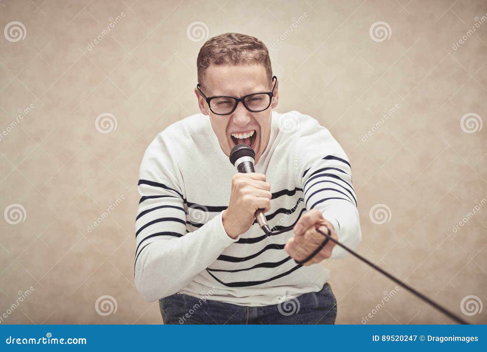 Screaming in microphone stock image. Image of nostalgia - 89520247