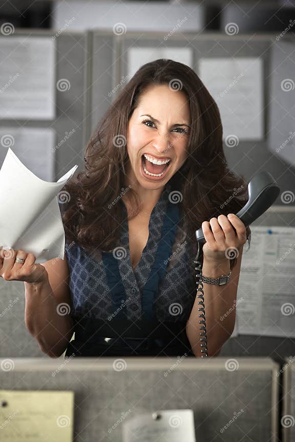 Screaming Office Worker stock photo. Image of businesswoman - 19939244