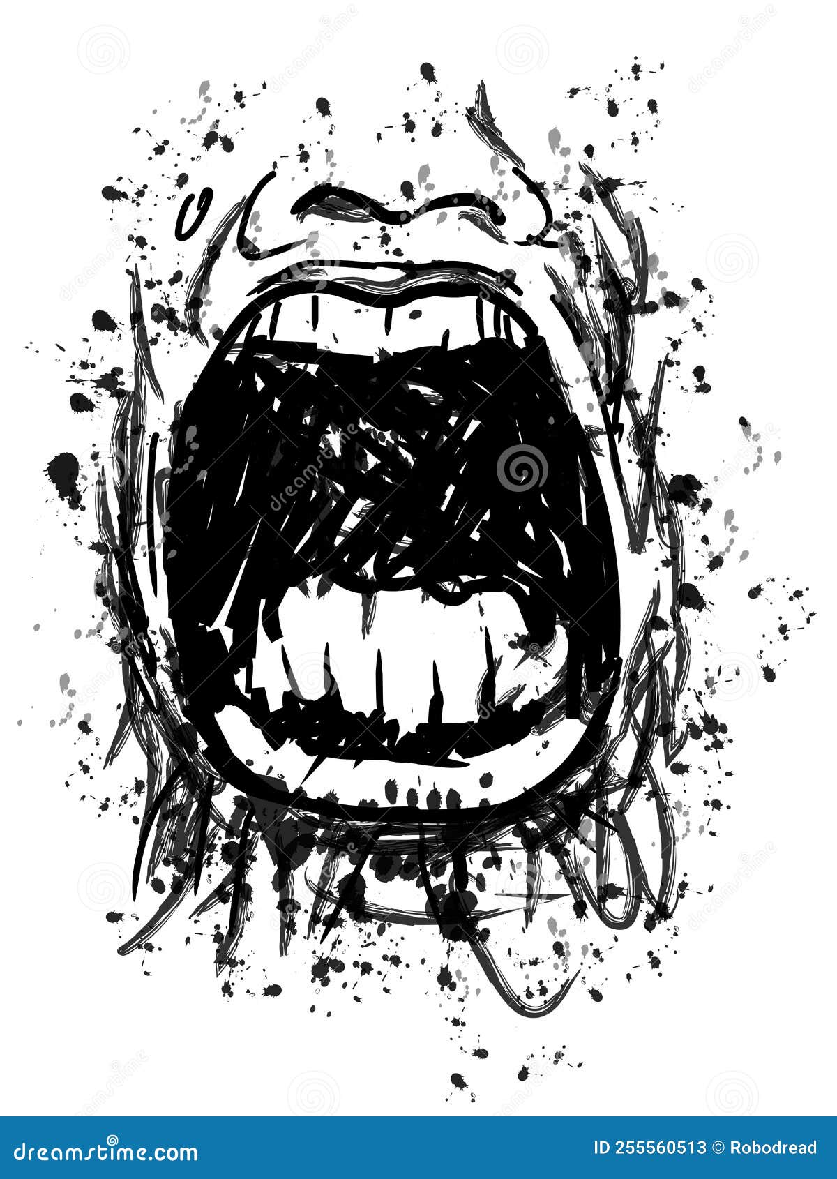 Screaming, Open Mouth Screaming, Vector Illustration Stock Vector ...