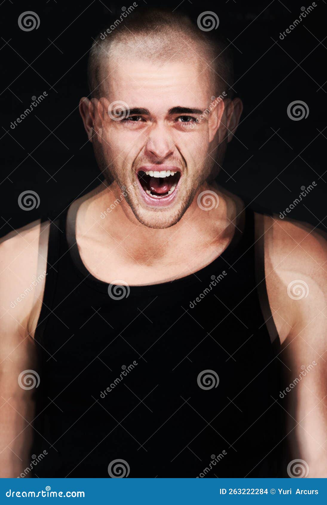 Screaming Out of Frustration. Blurred Image of a Young Man Screaming ...