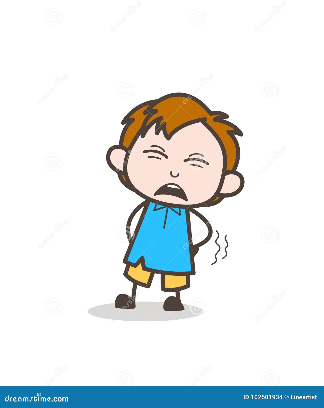 Screaming in Pain - Cute Cartoon Kid Vector Stock Illustration ...
