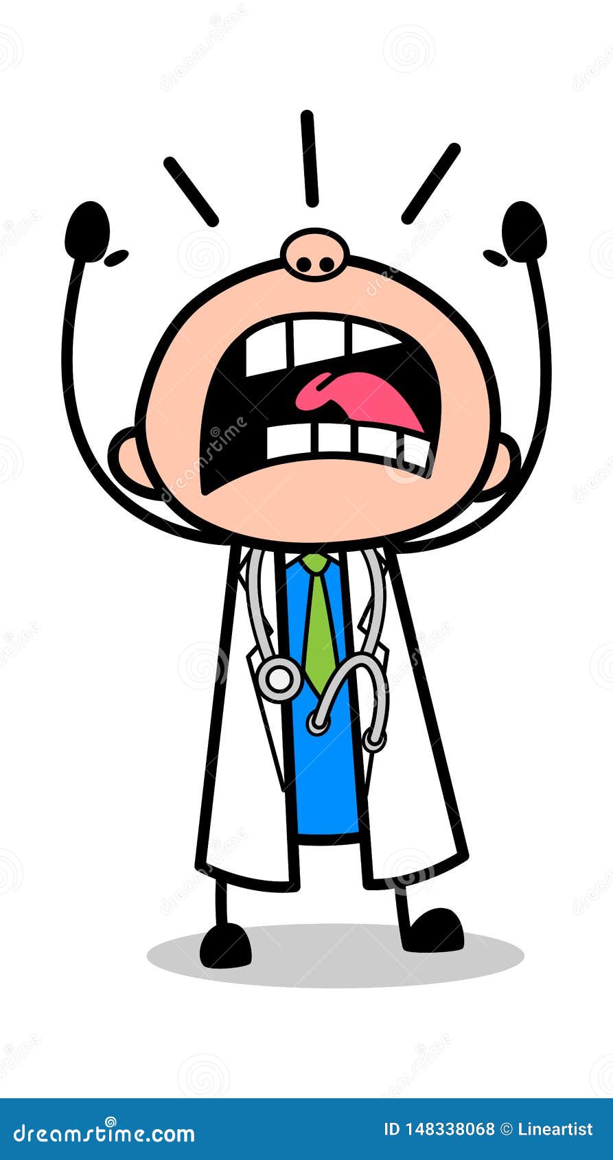 Screaming - Professional Cartoon Doctor Vector Illustration Stock ...