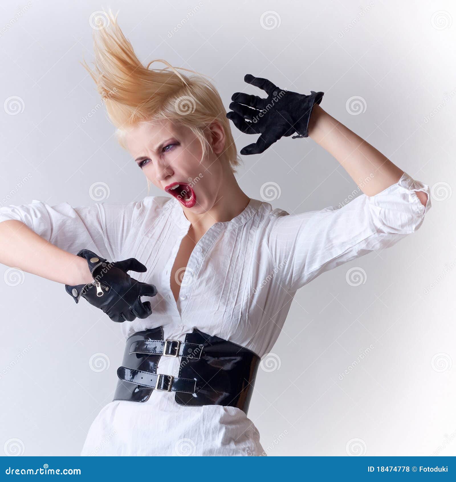 Screaming Punk Blond Beautiful Girl Stock Photo - Image of grunge ...