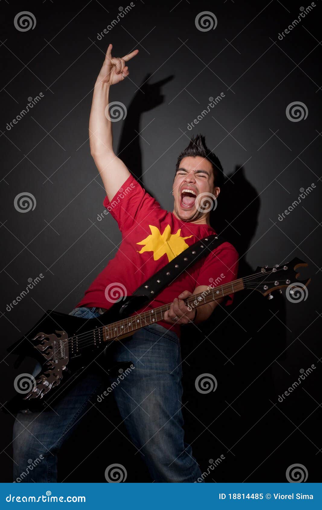 Screaming Rock Girl With Leather Jacket Stock Photography ...