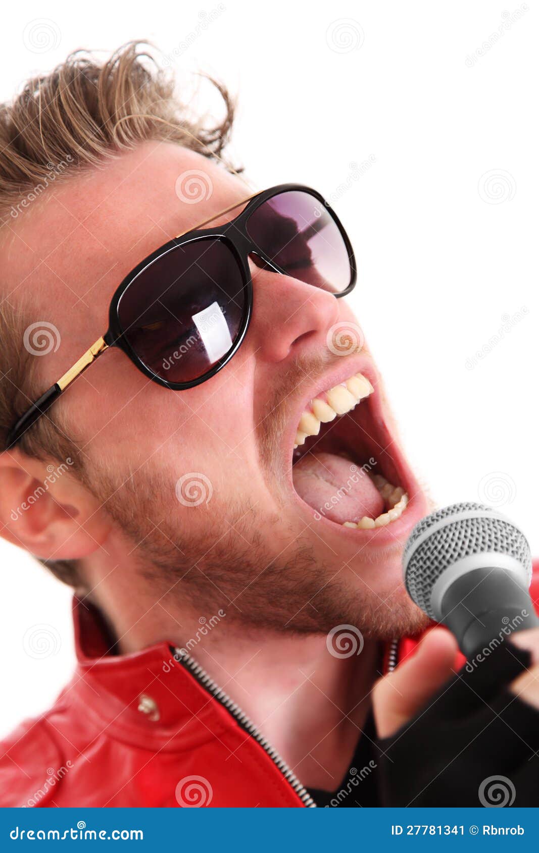 Screaming Rock Girl With Leather Jacket Stock Photography ...