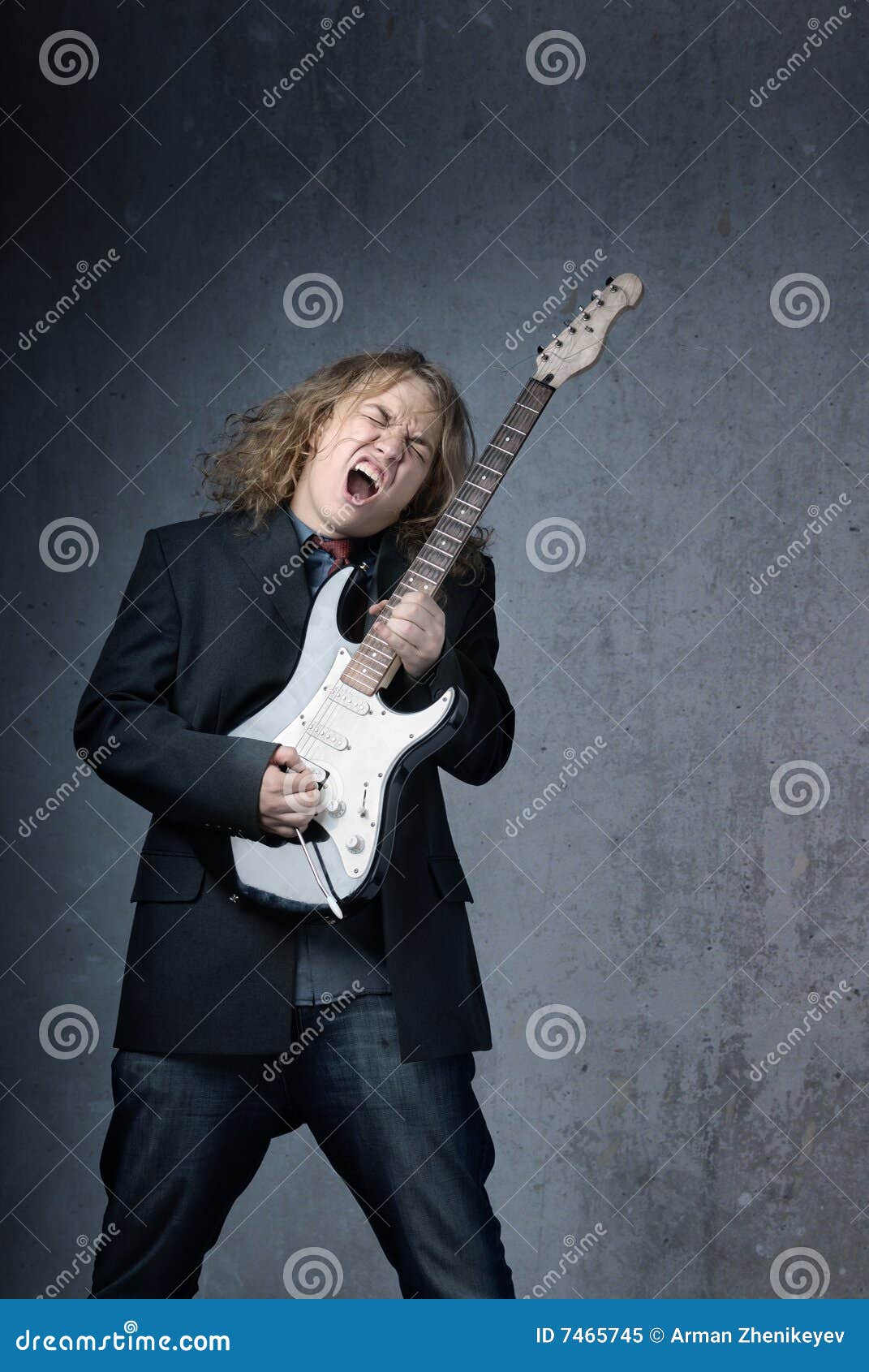 Screaming rock star stock image. Image of emotional, performance - 7465745