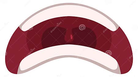 Screaming Scared Mouth Expression. Open Teeth in Comic Style Stock ...