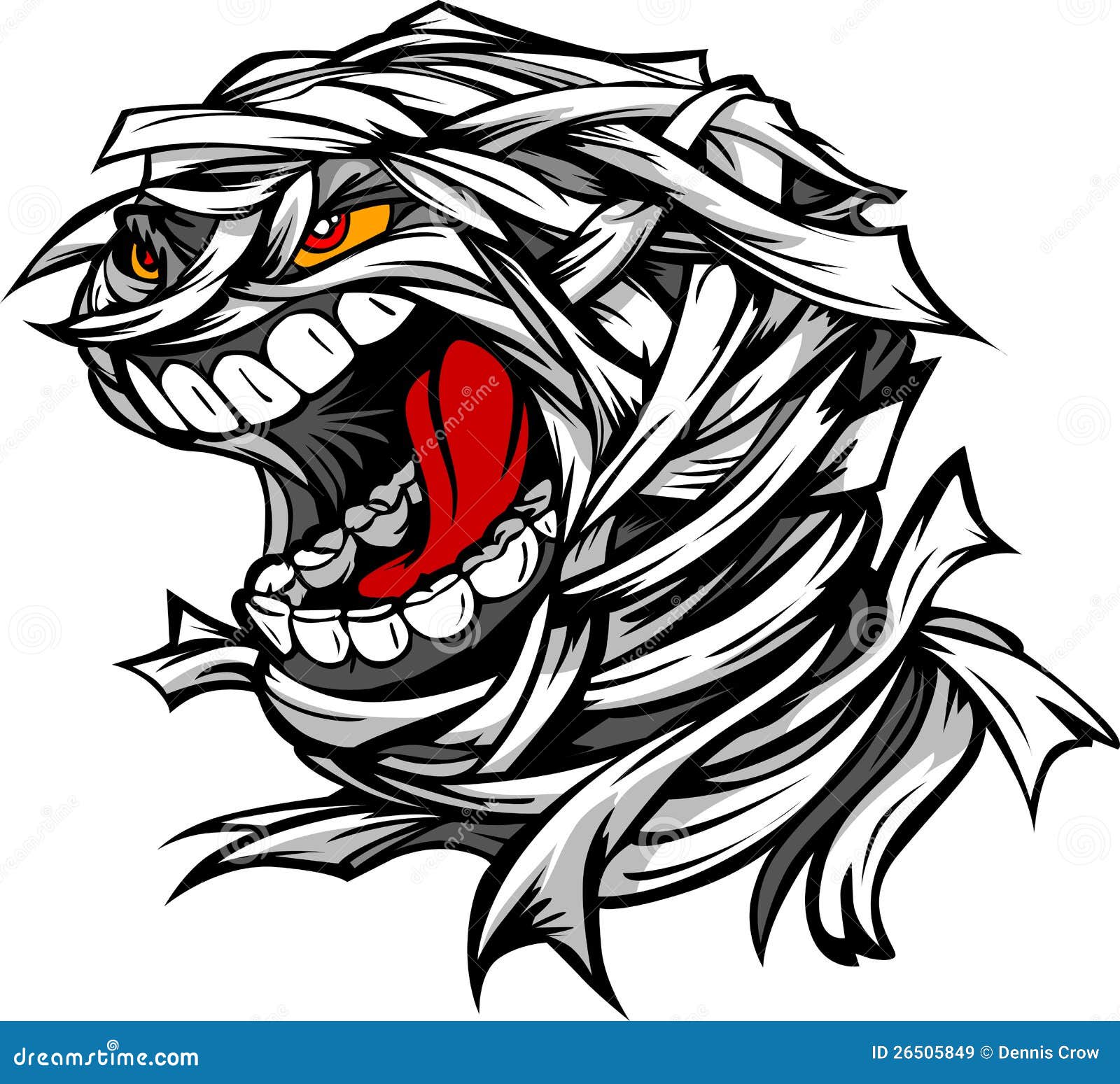 Screaming Scary Mummy Halloween Monster Head Stock Vector ...