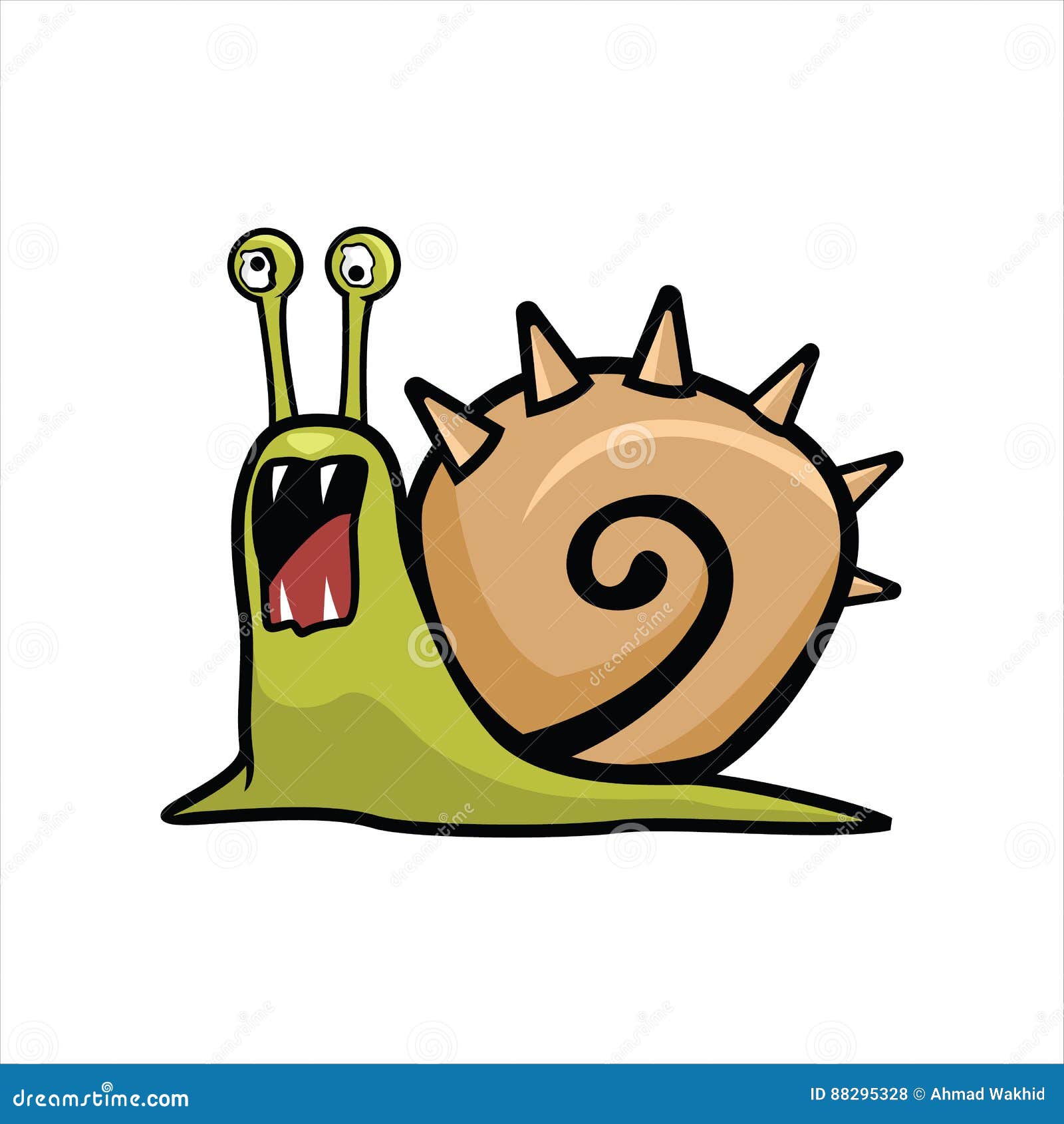 Screaming Snail in Vector Illustration Stock Vector - Illustration of ...